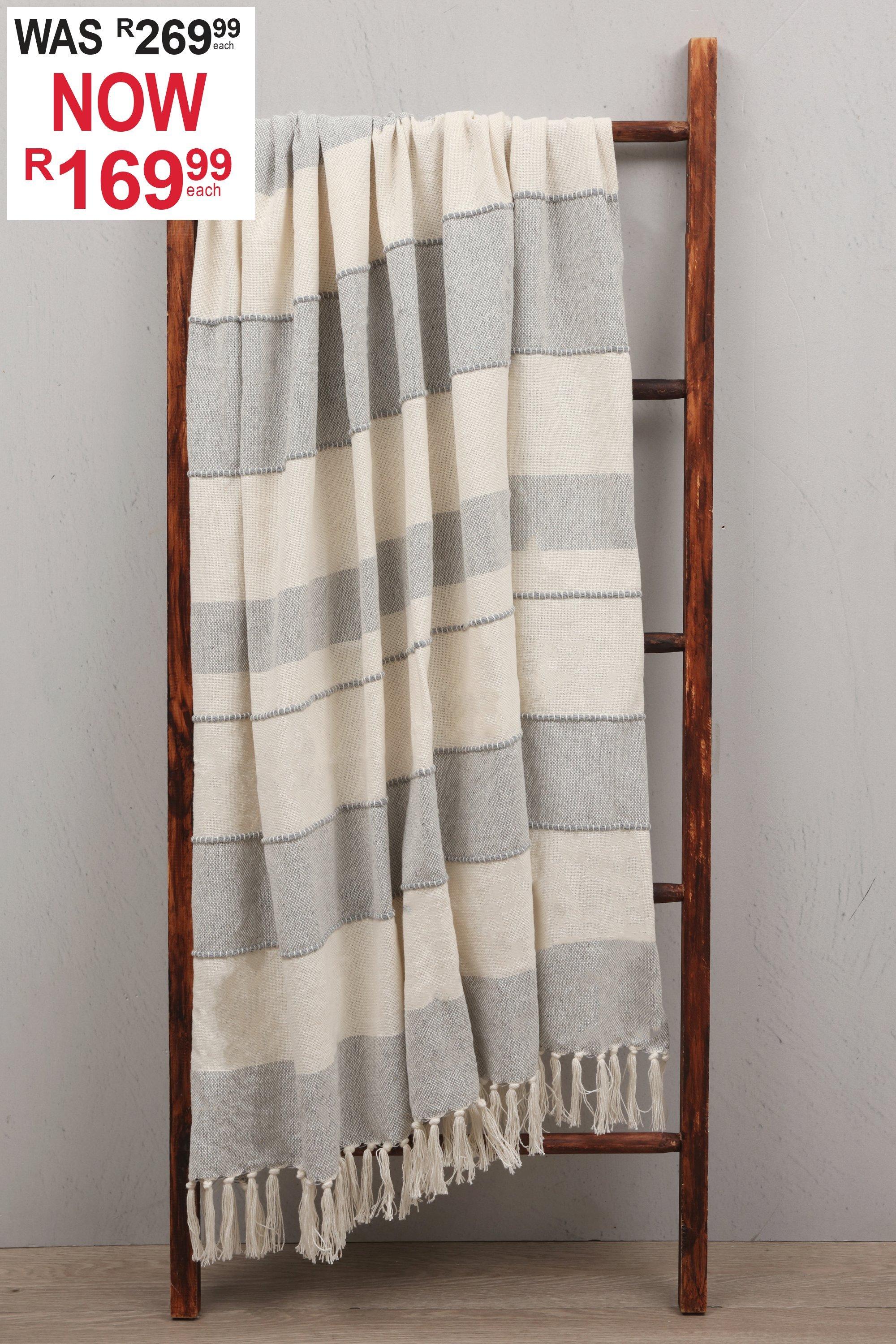 Polycotton Multi Stripe Throw, 140x180cm