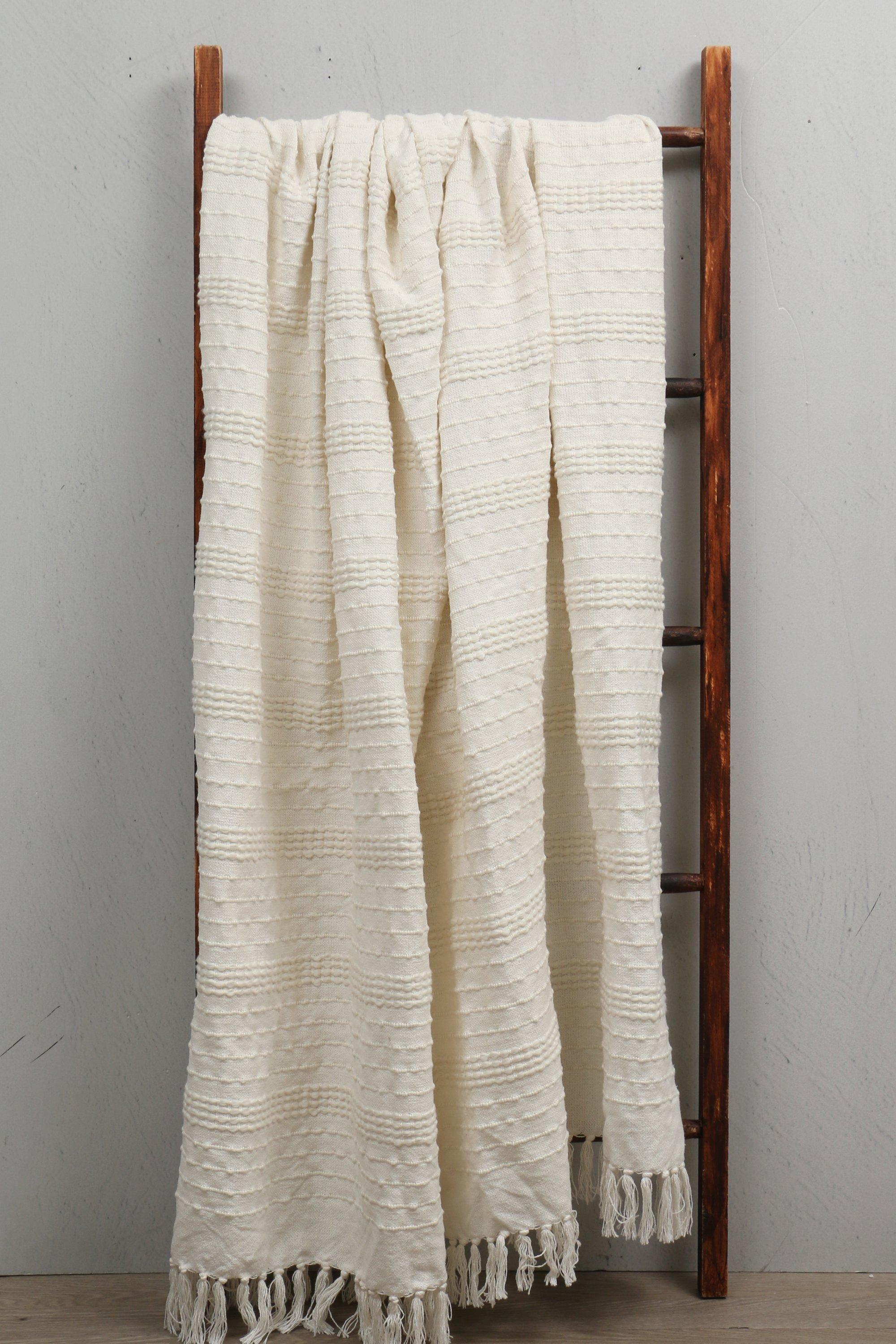 Ribbed Tassel Throw, 200x220cm