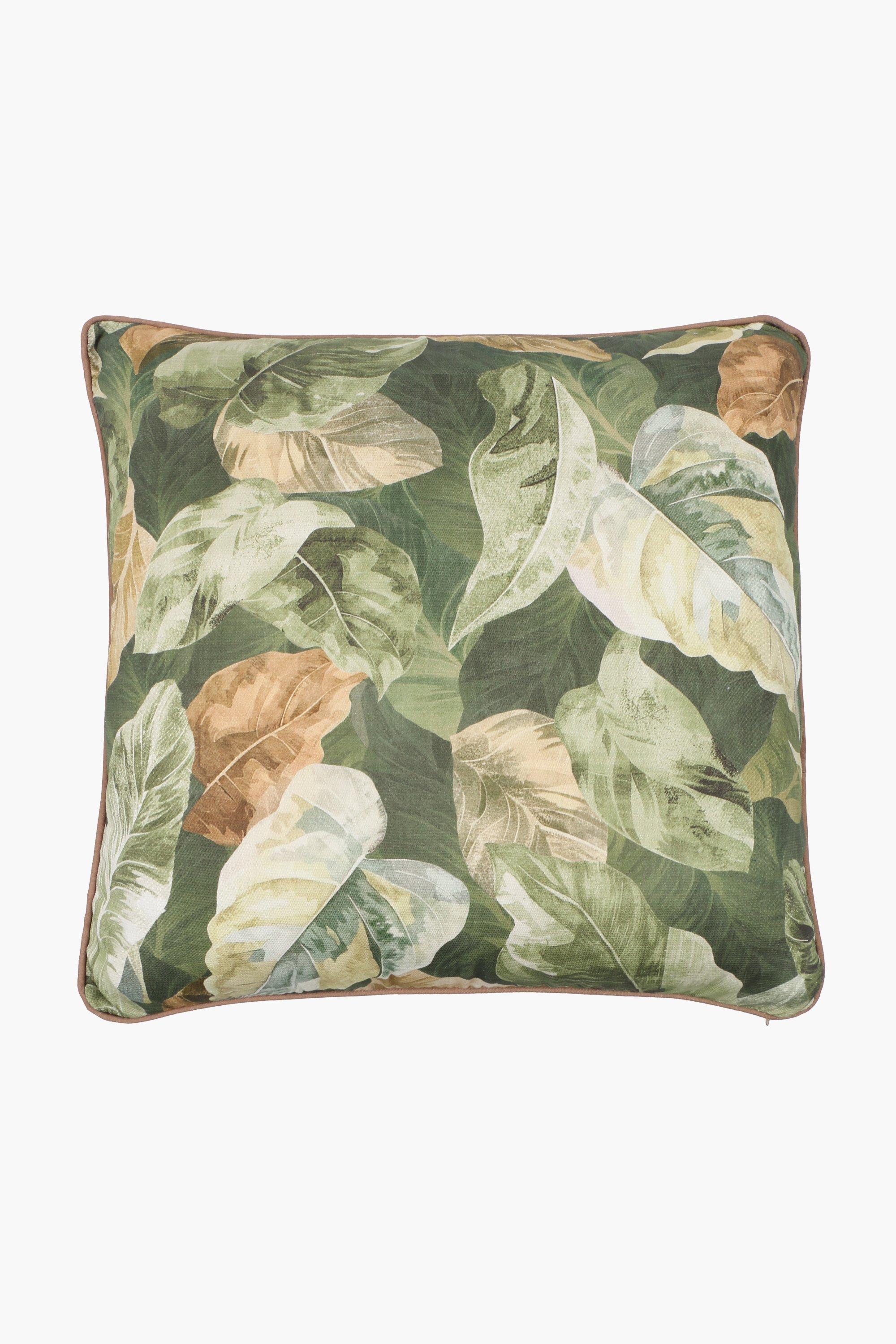 Premium Printed Ember Leaf Feather Scatter Cushion, 60x60cm
