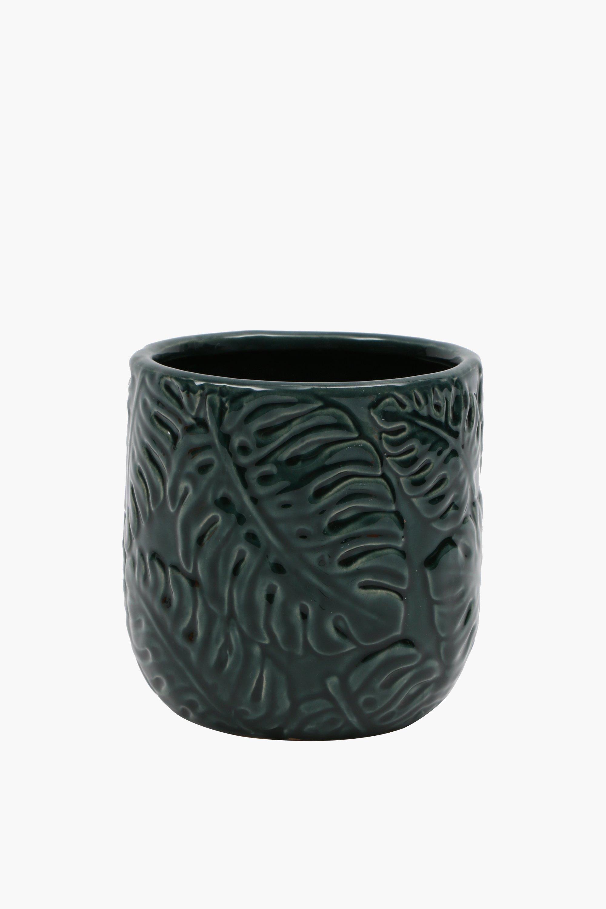 Monstera Ceramic Planter, 14x20cm