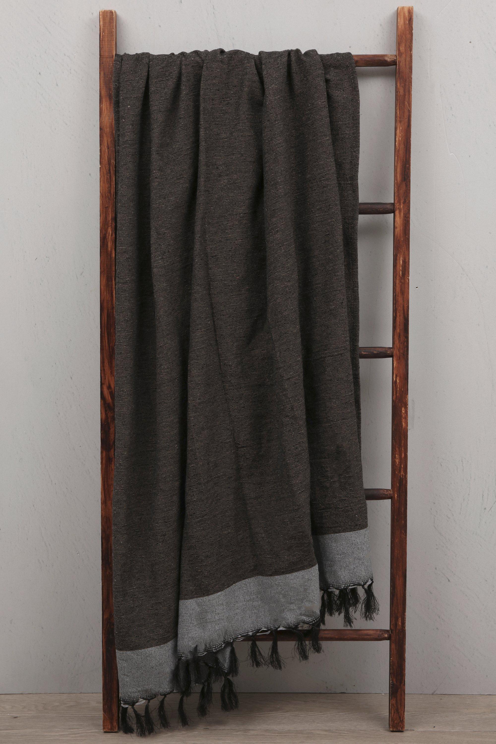 Polycotton Mingle Tassel Throw, 140x180cm