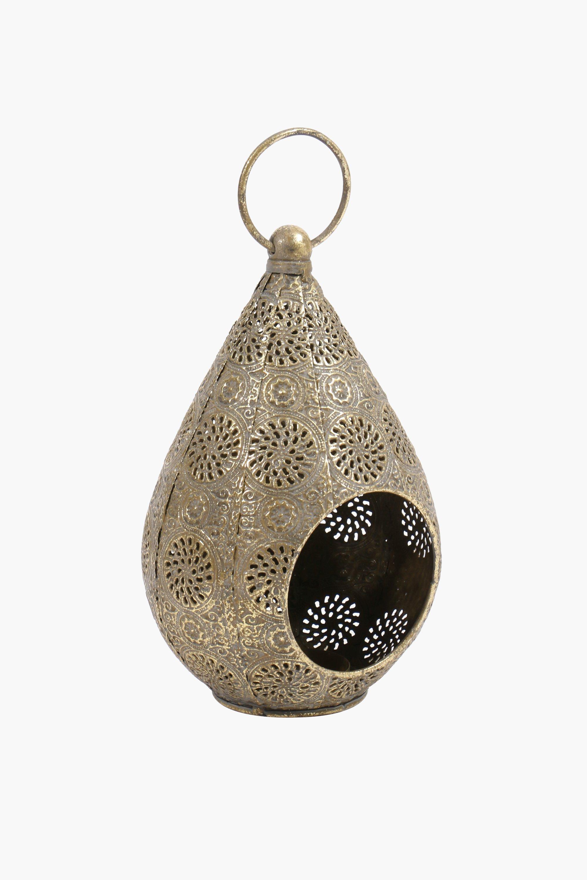 Teardrop Metal Lantern, 13x21cm