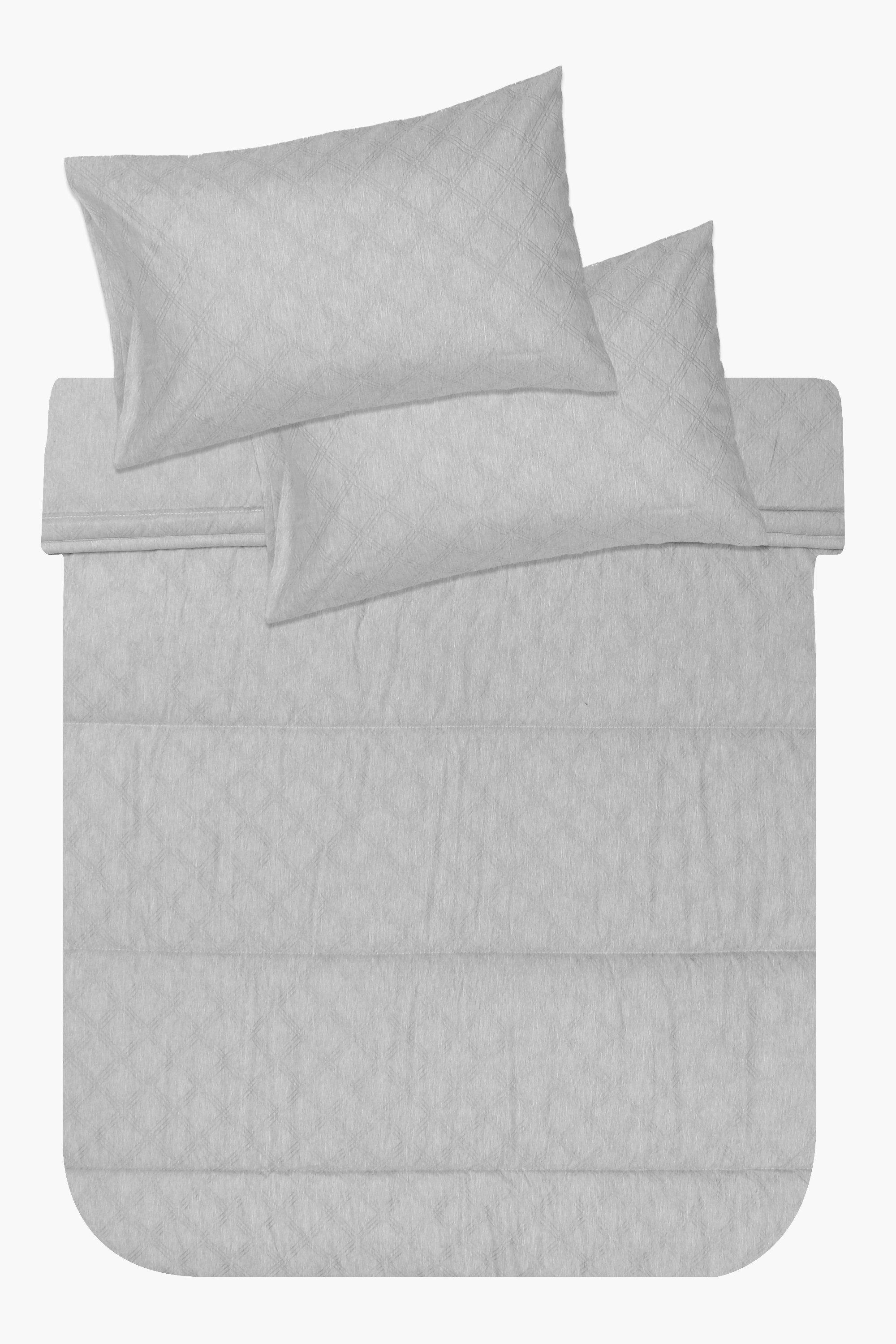 Soft Touch Marl Embossed Diamond Comforter Set