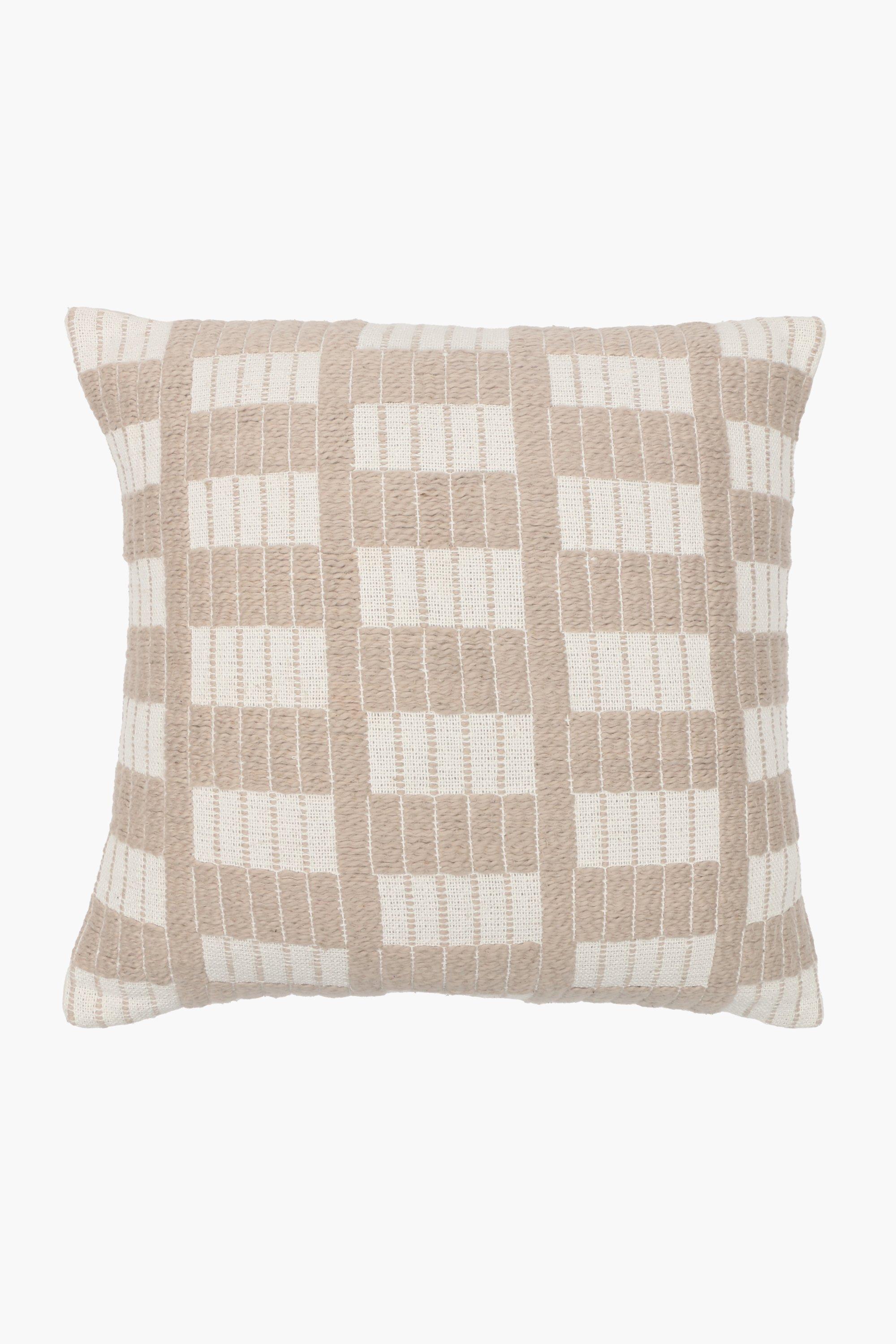 Textured Jute Checkered Scatter Cushion, 50x50cm