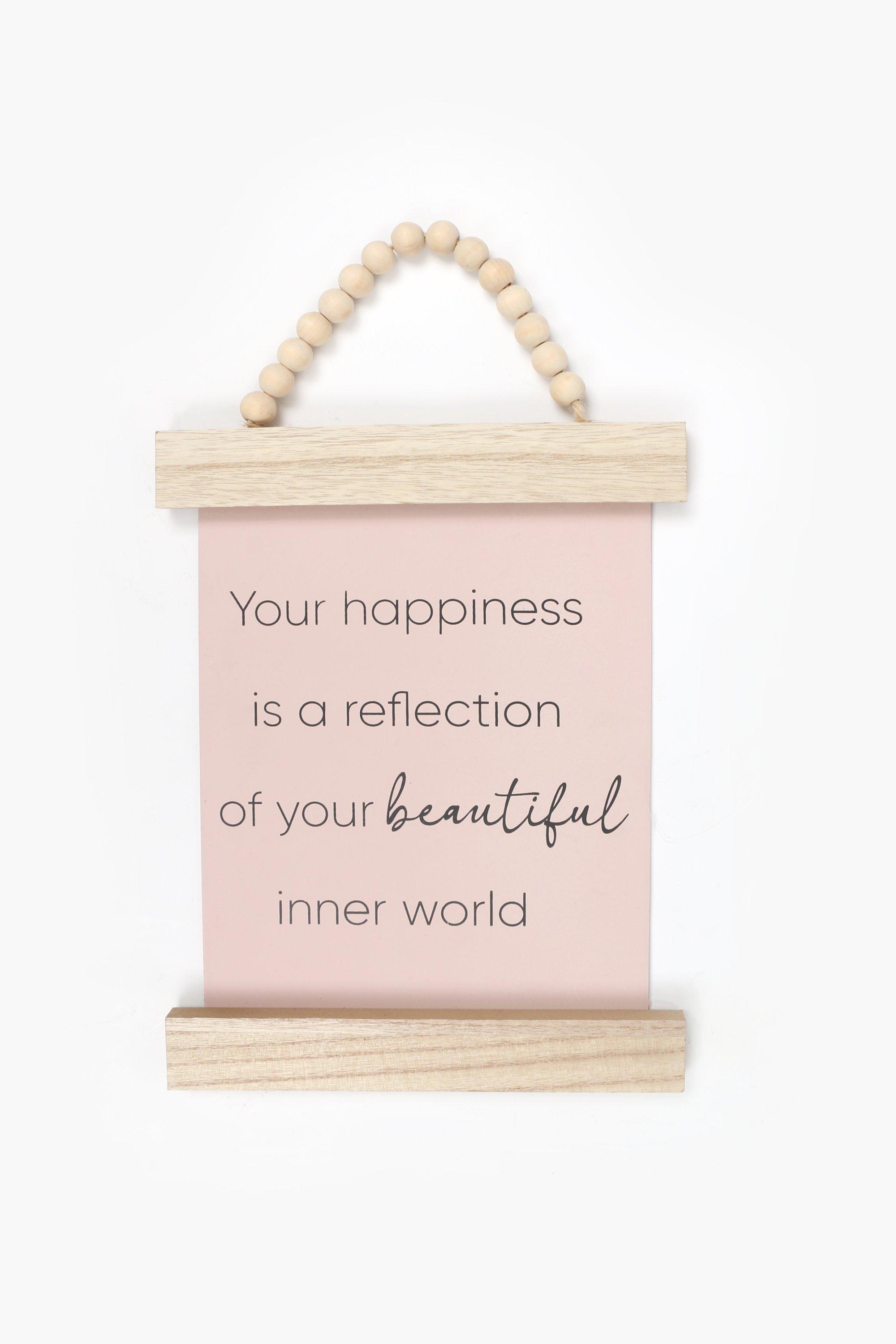 Happy Script Beaded Sign, 23x30cm