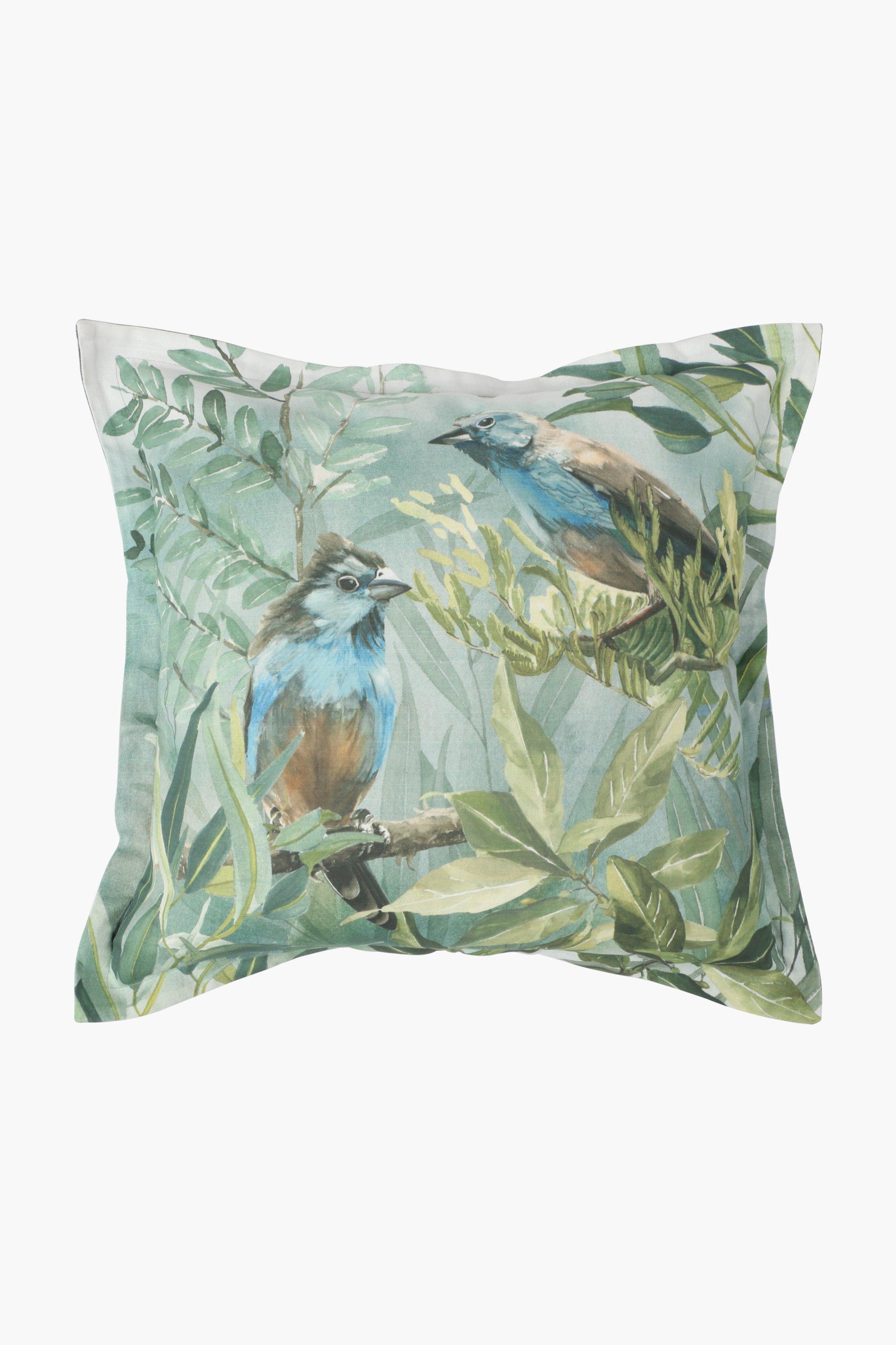 Printed Waxbill Bird Scatter Cushion, 55x55cm