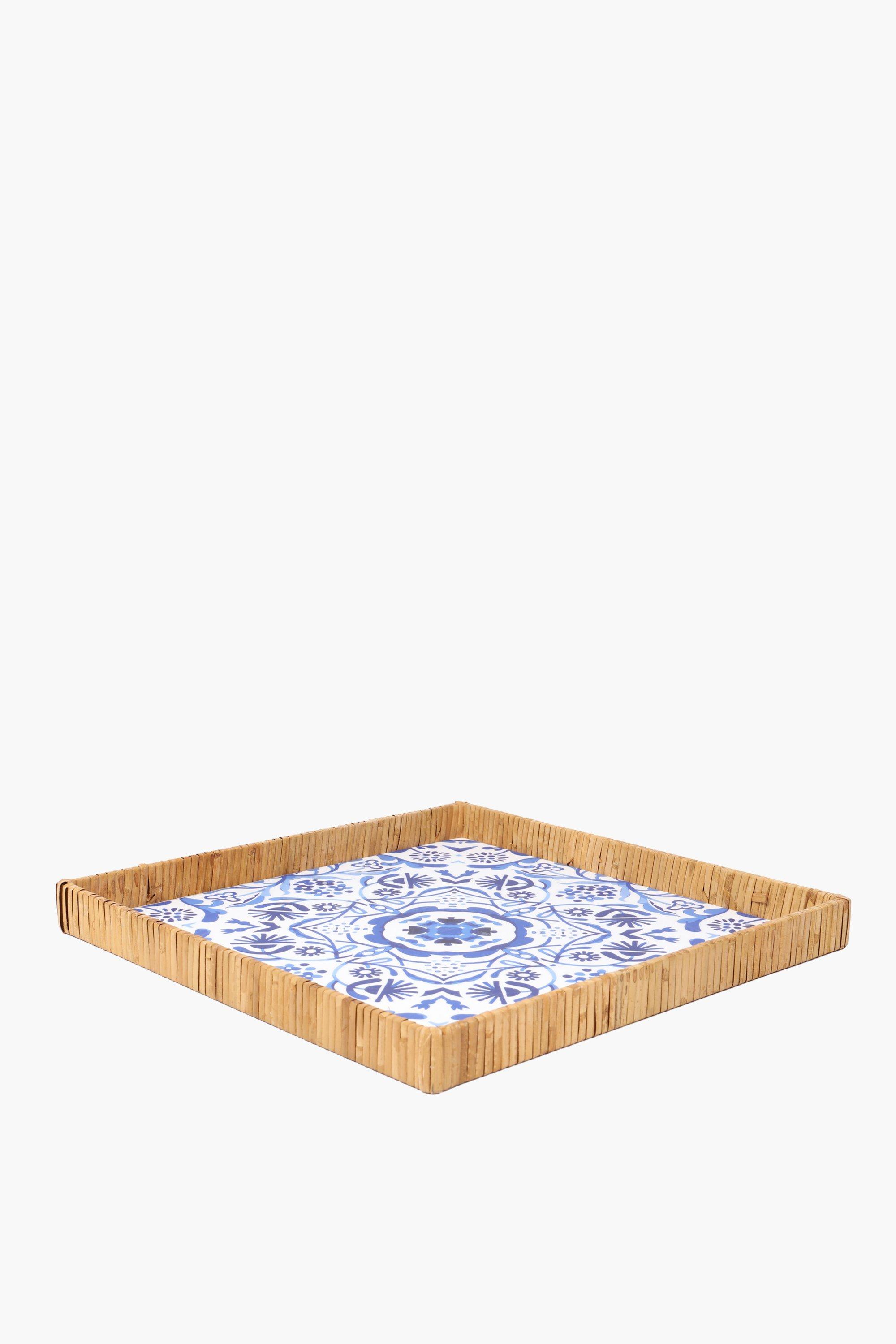 Delft Square Decor Tray, 41x41cm