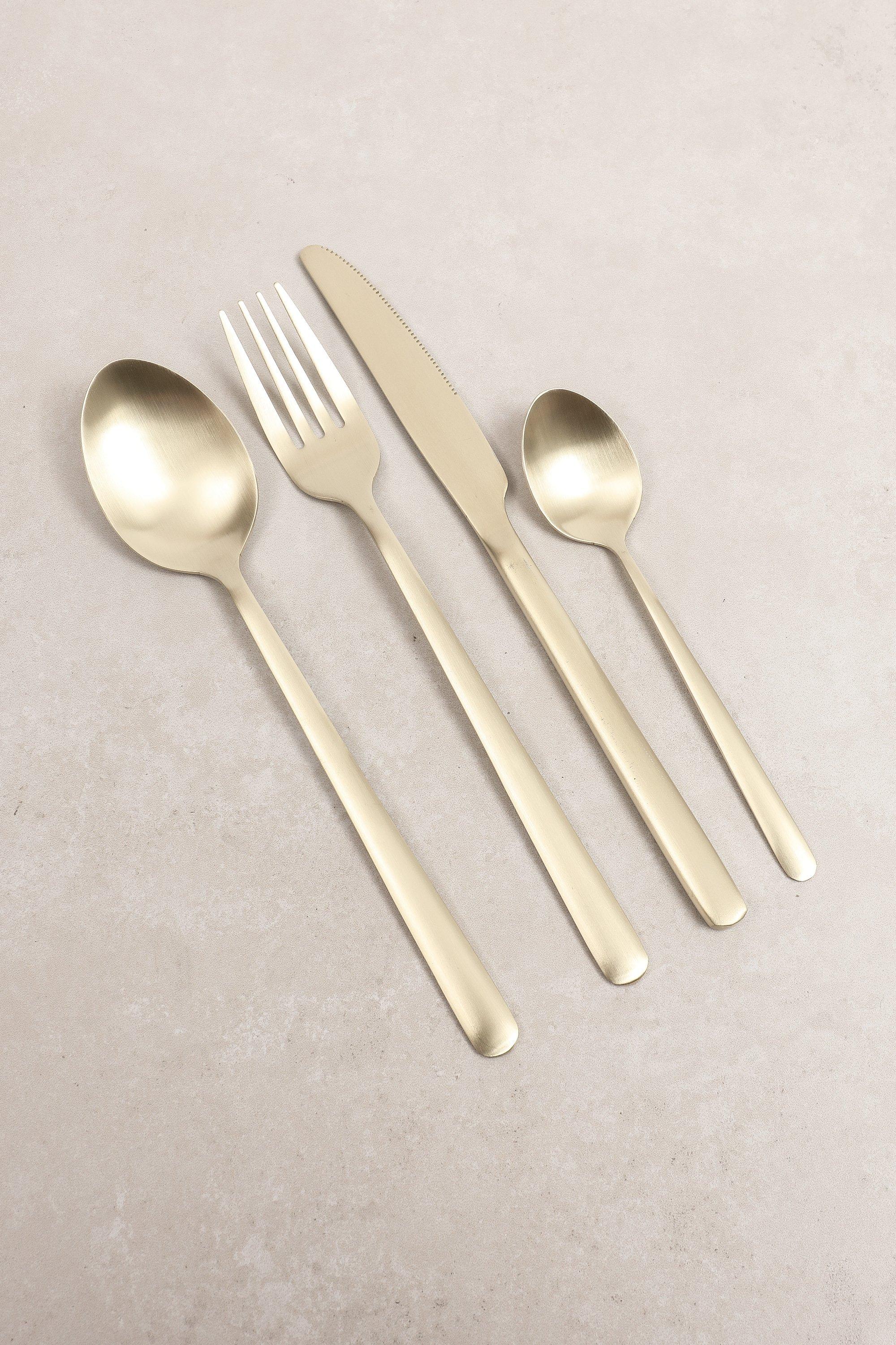 16 Piece Metallic Cutlery Set
