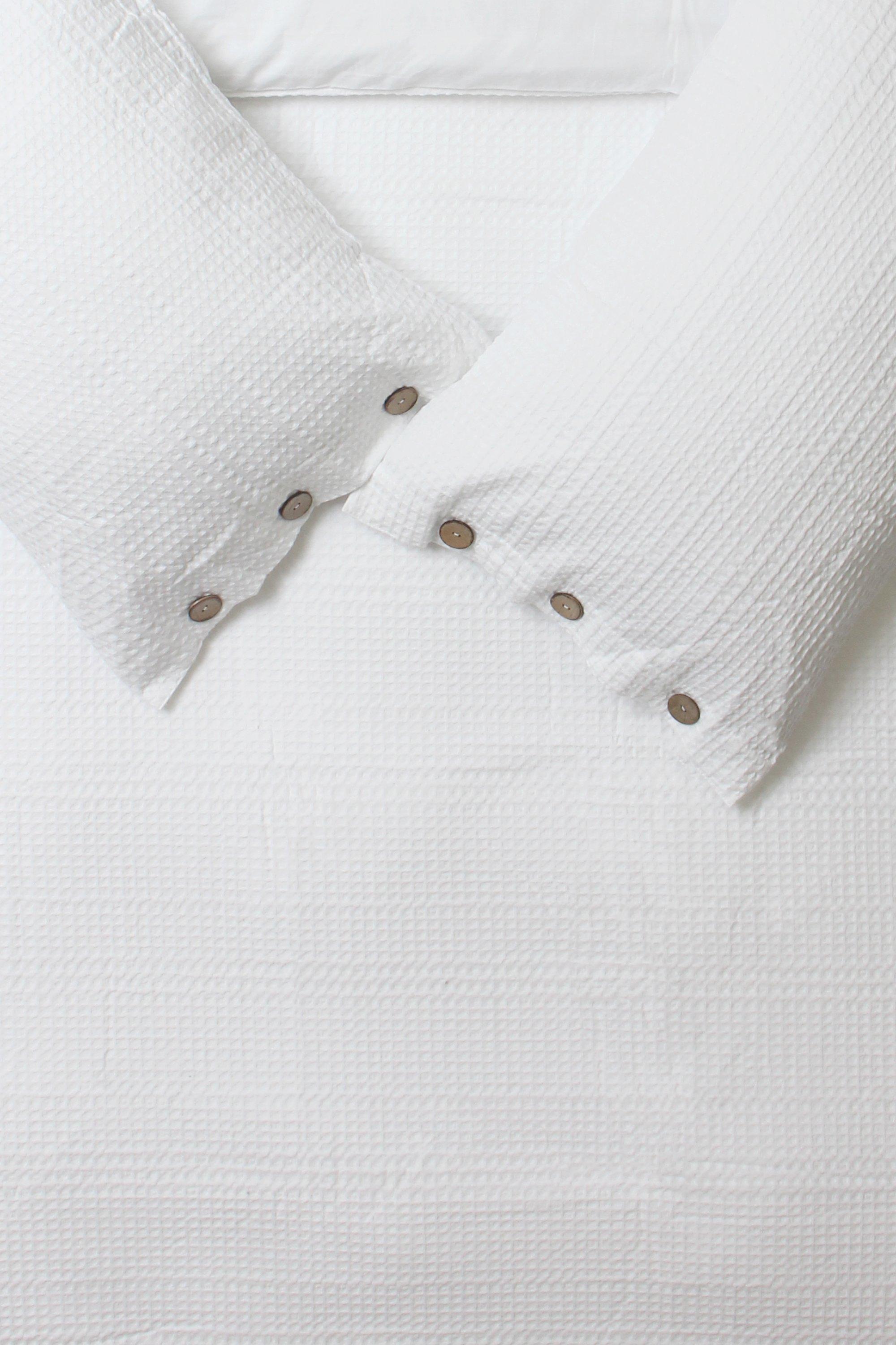 Premium Cotton Waffle Button Duvet Cover Set
