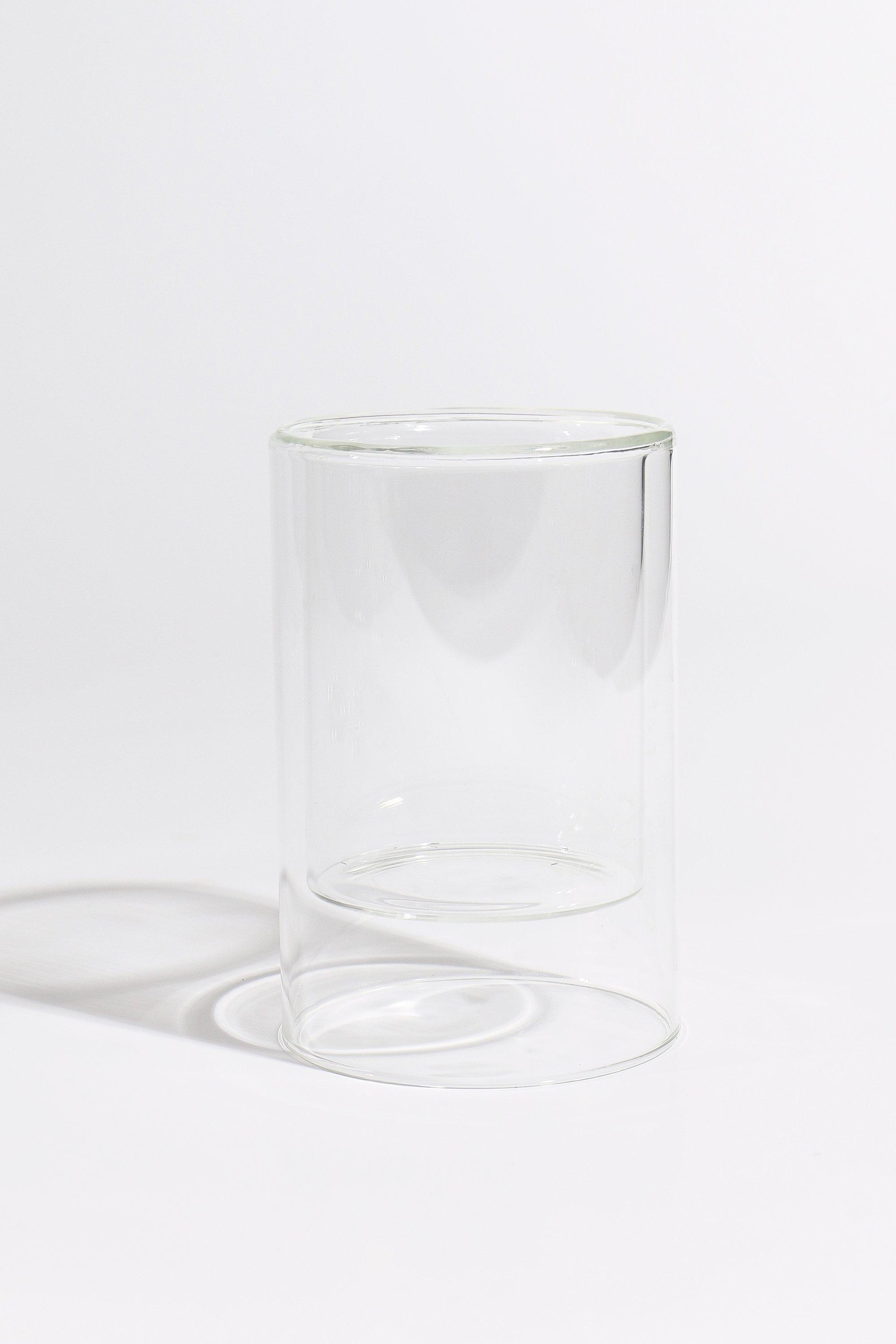 Double-wall Glass Candle Holder, 7x10cm