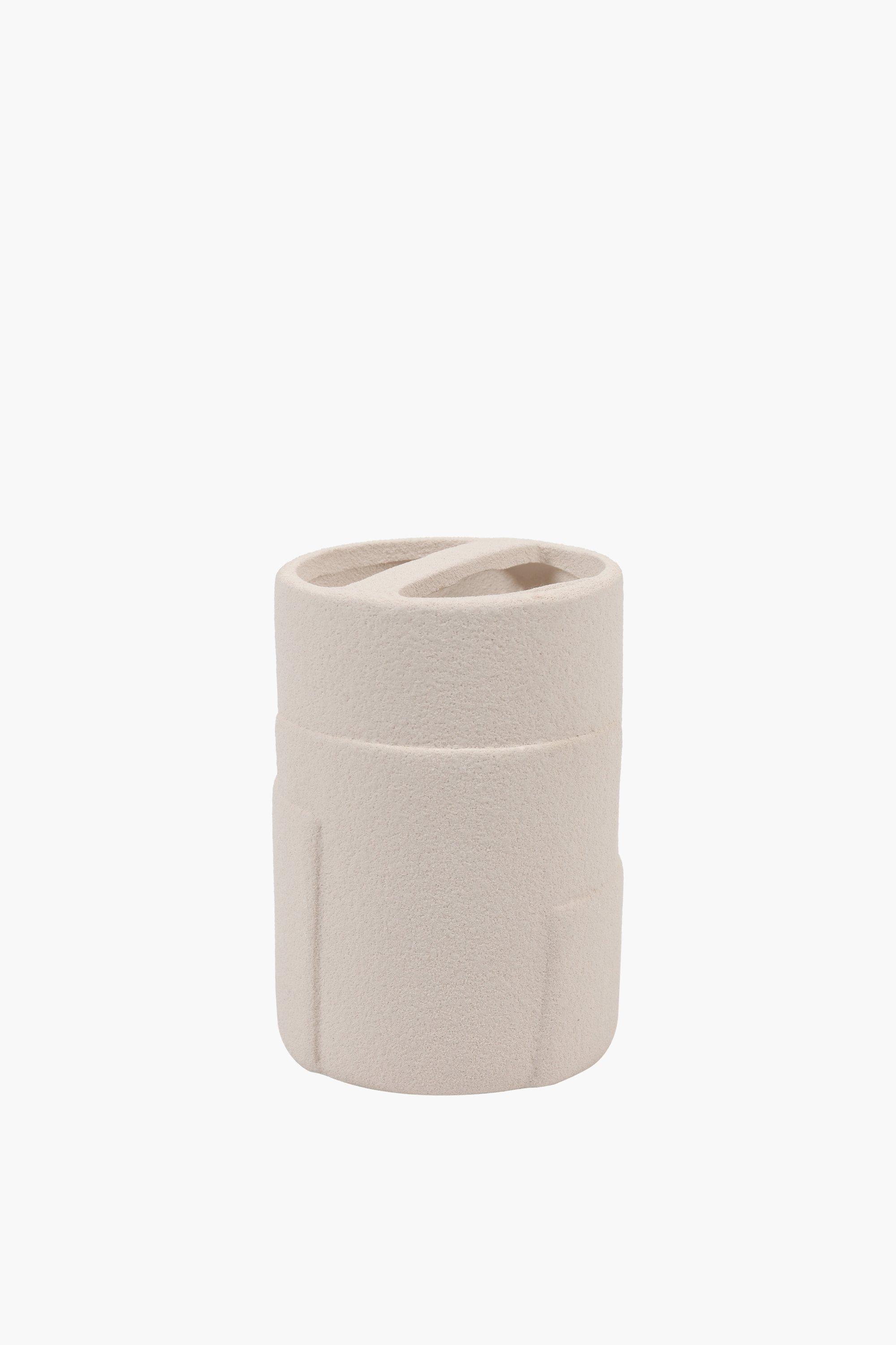 Cement Embossed Block Tooth Brush Holder