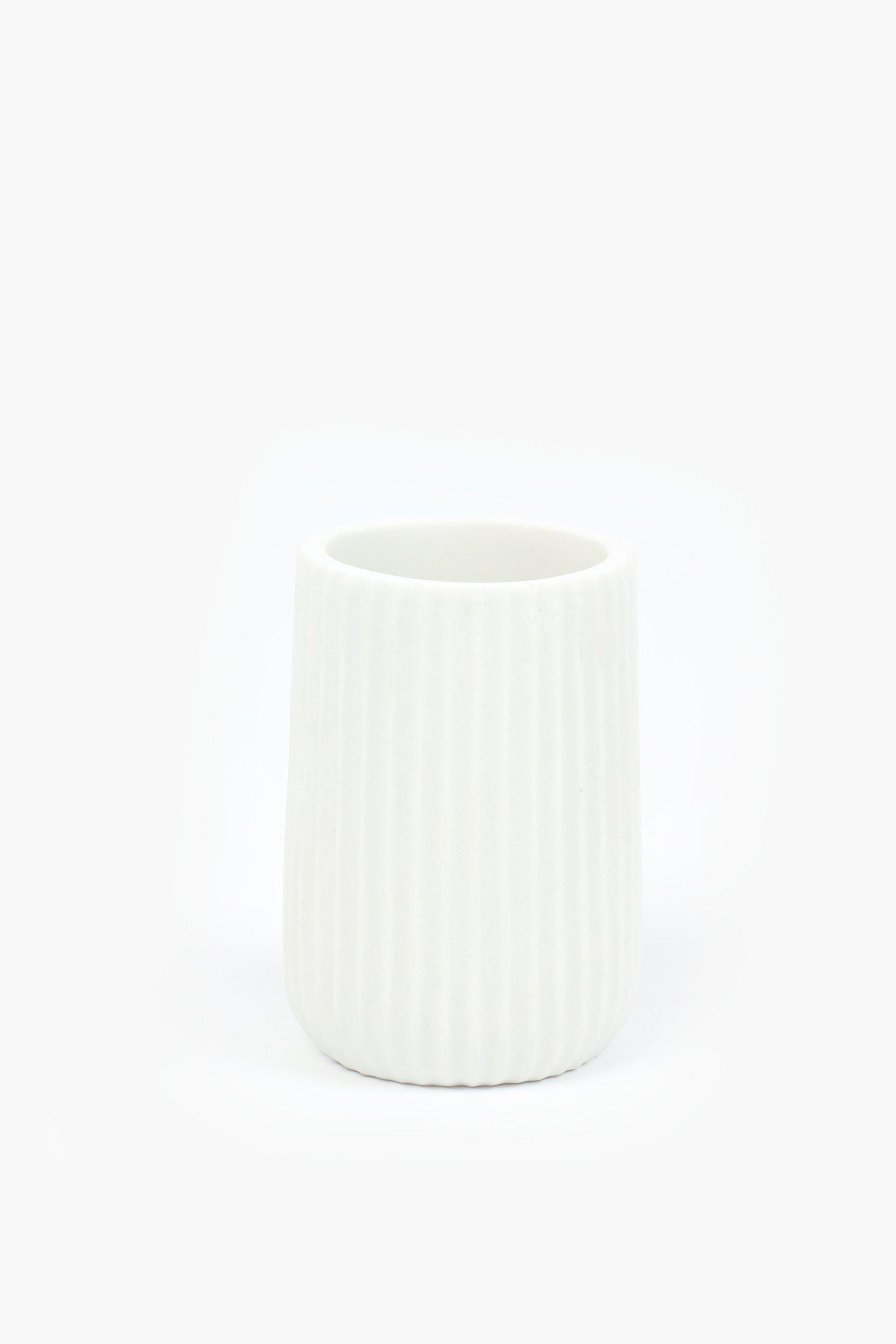 Polyresin Ribbed Bath Tumbler