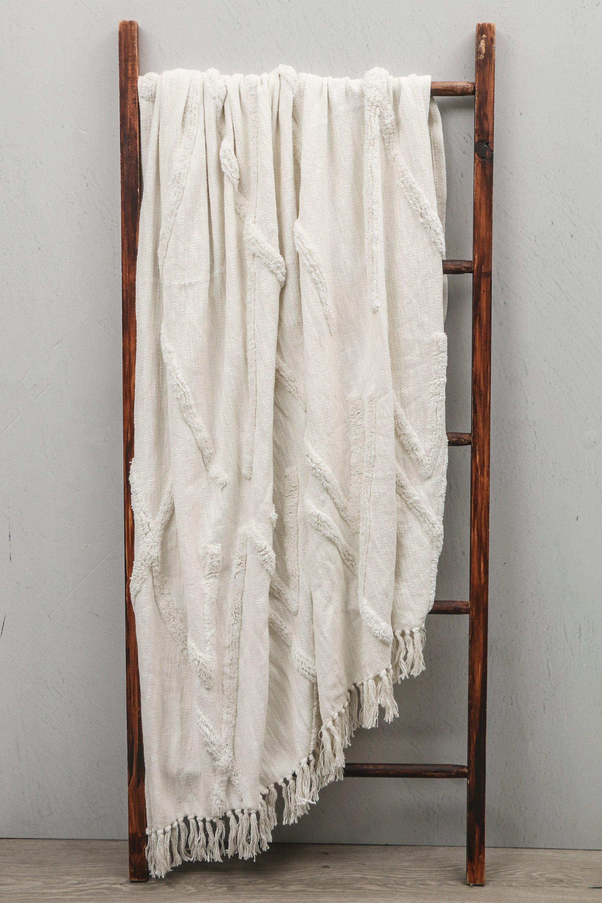 Cotton Slub Tufted Throw, 140x180cm