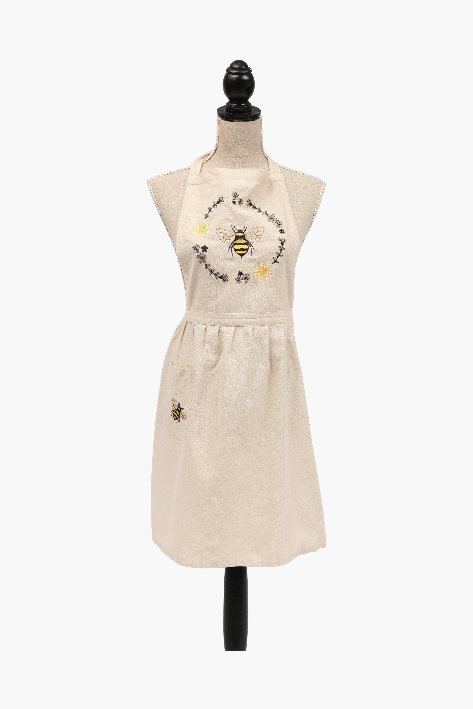 Embroidered Bee Apron