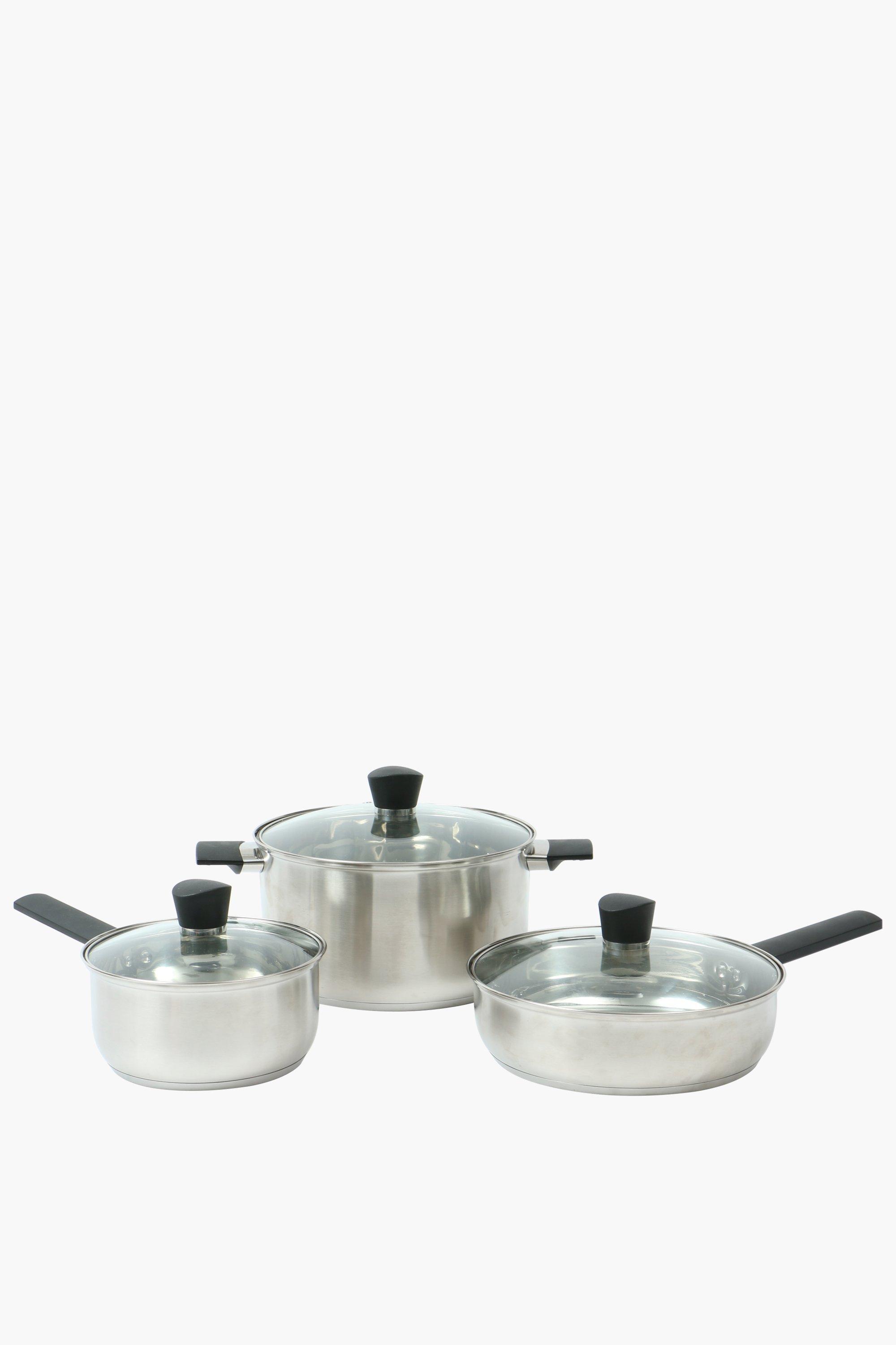 6 Piece Stainless Steel Pot Set