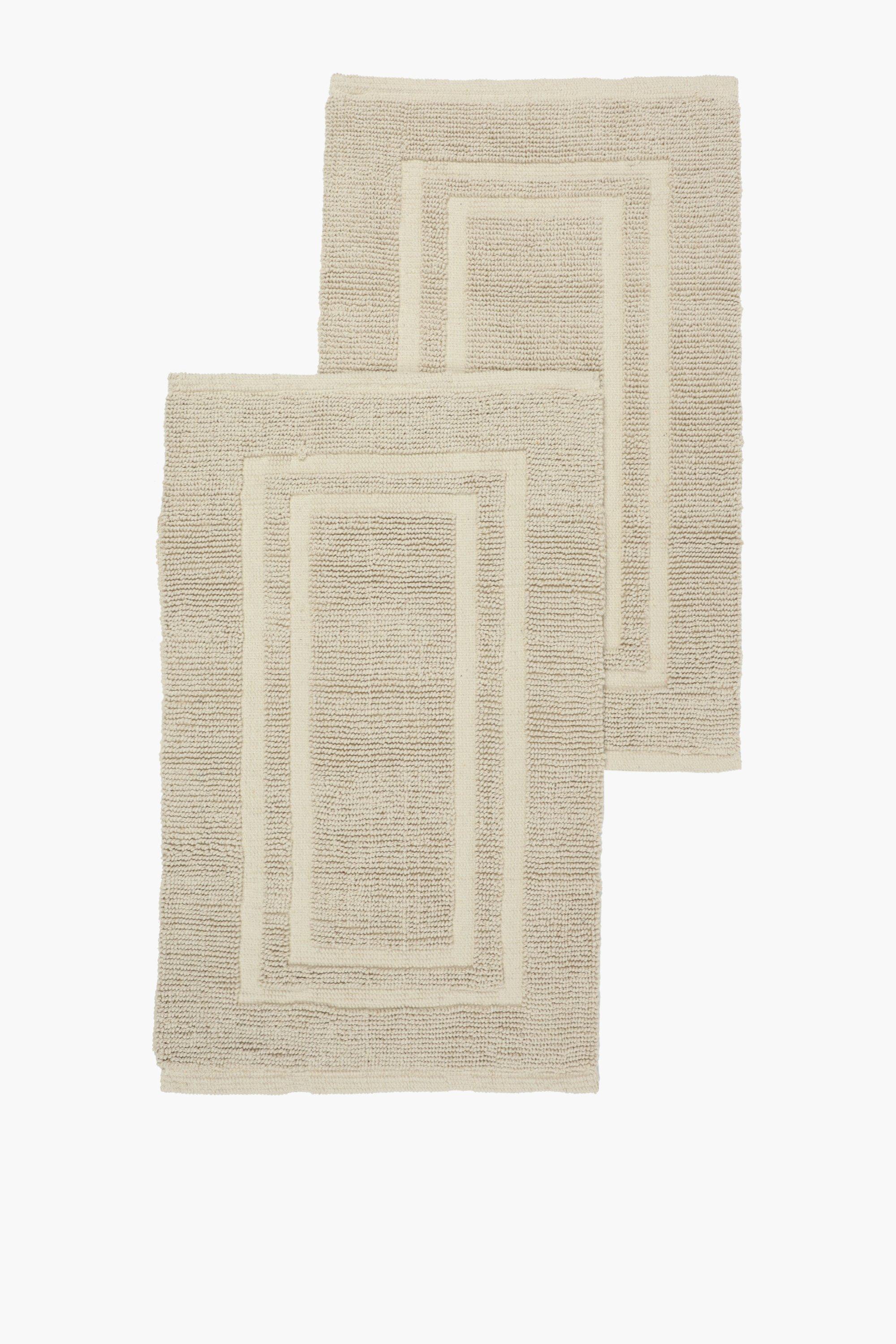 2 Pieced Ribbed Box Bath Mat Set Large