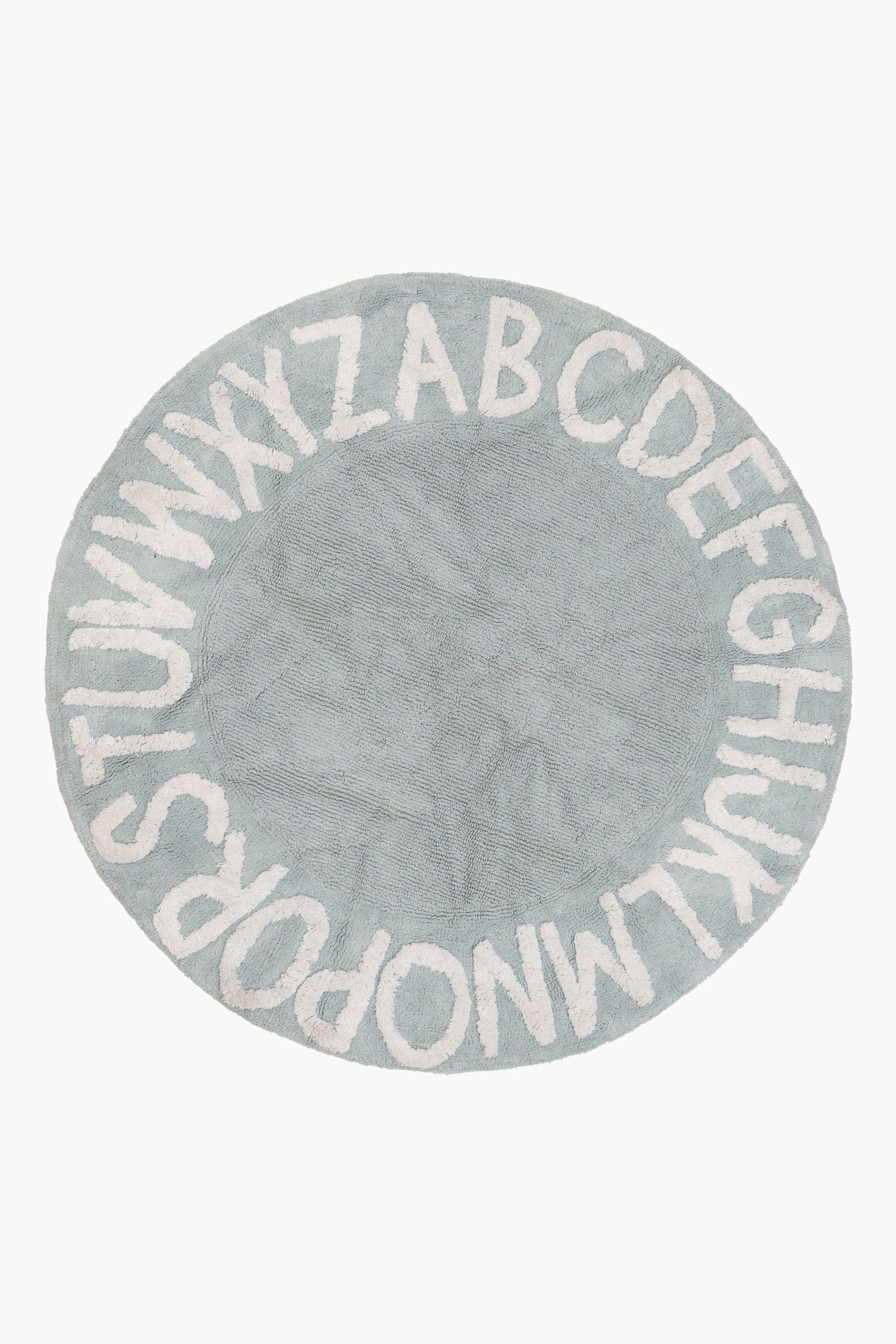 Tufted Abc Printed Round Rug, 120cm