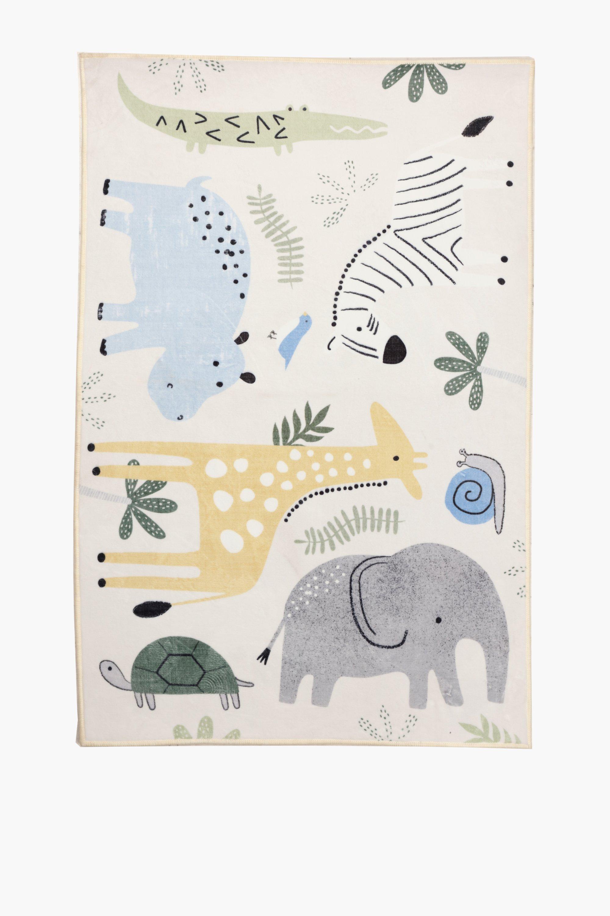 Flannel Printed Safari Rug, 70x110cm
