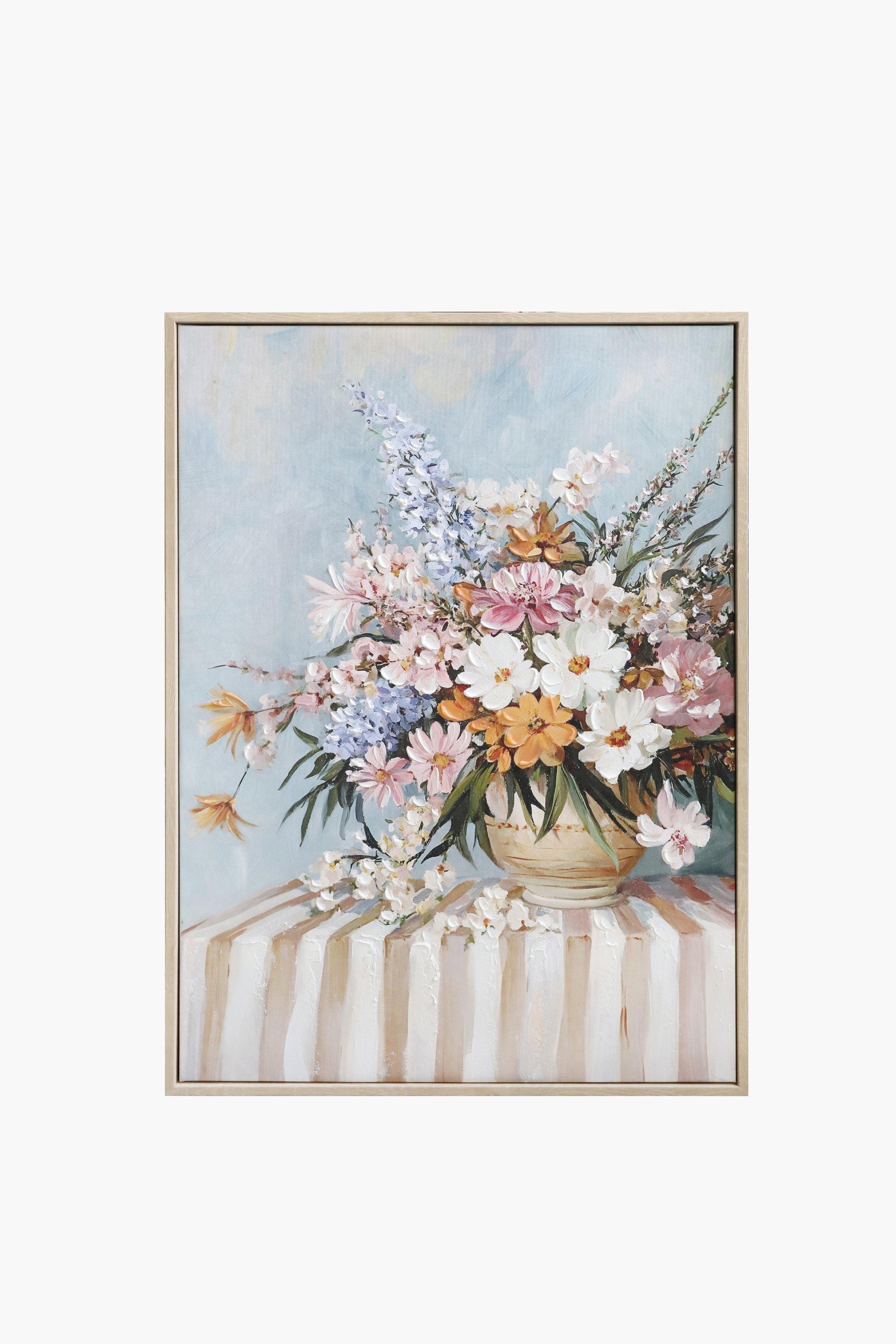 Hand Painted Spring Flowers Canvas, 50x70cm