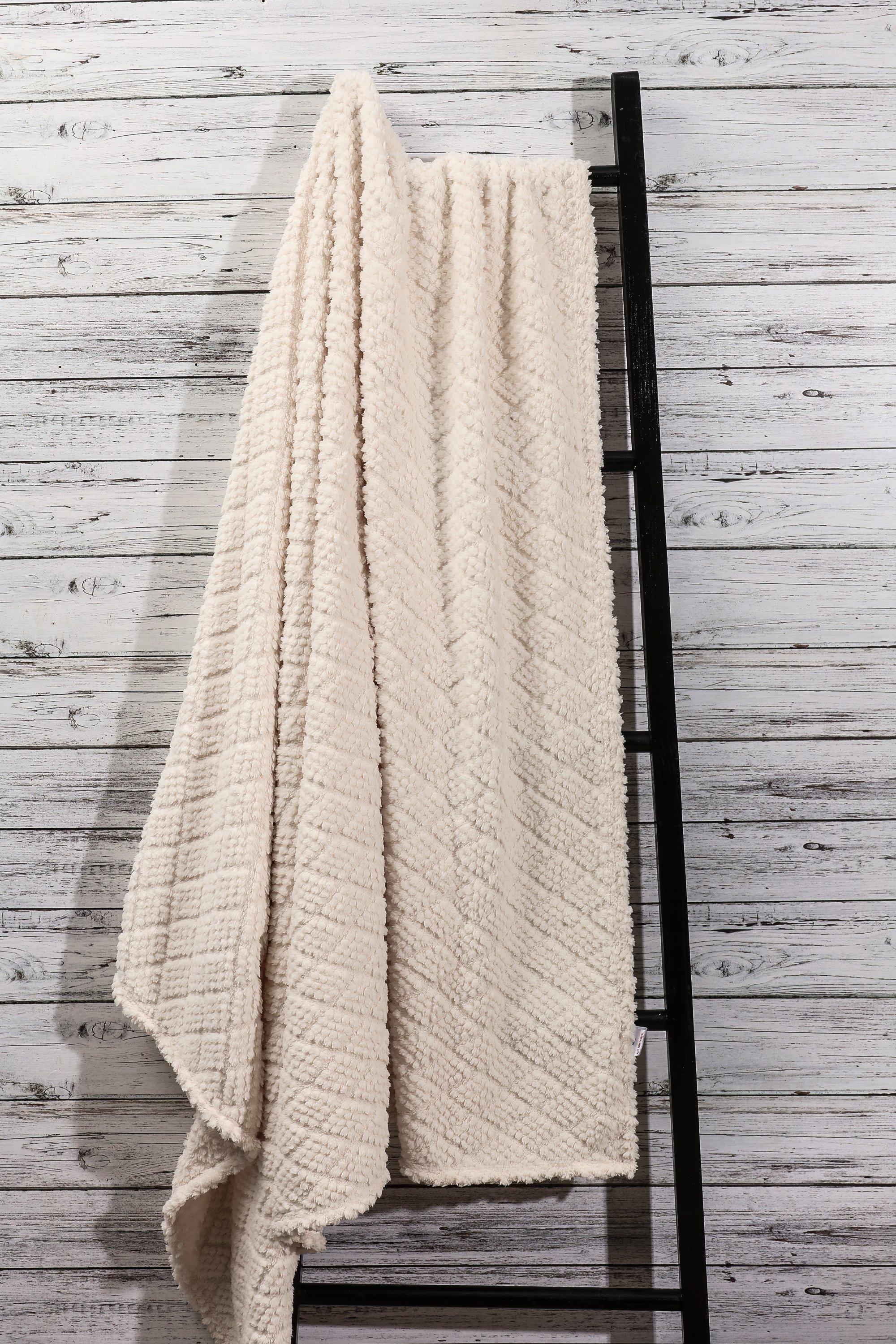 Sherpa Diamond Jacquard Blanket, 150x200cm