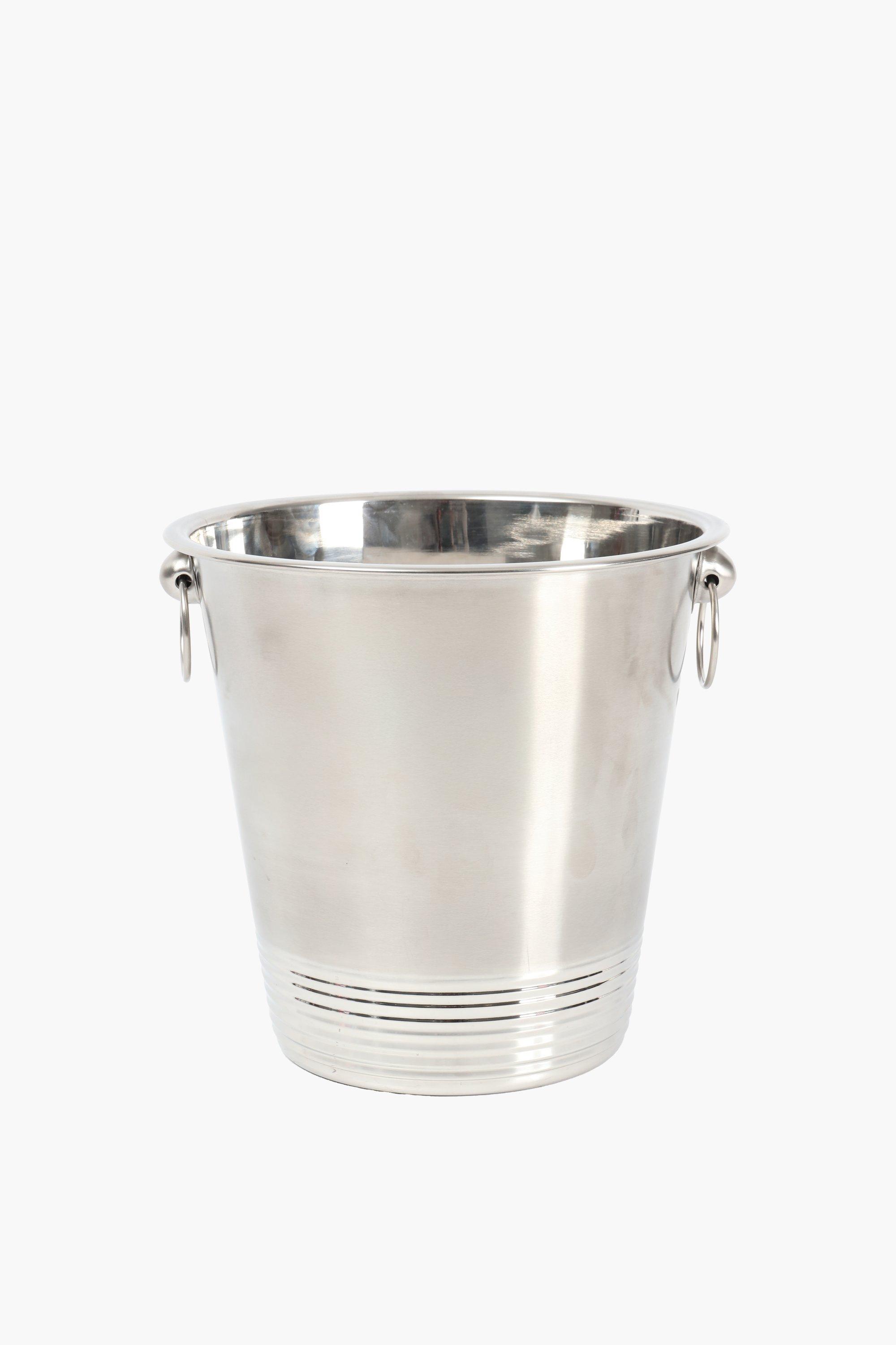 Ribbed Metal Ice Bucket
