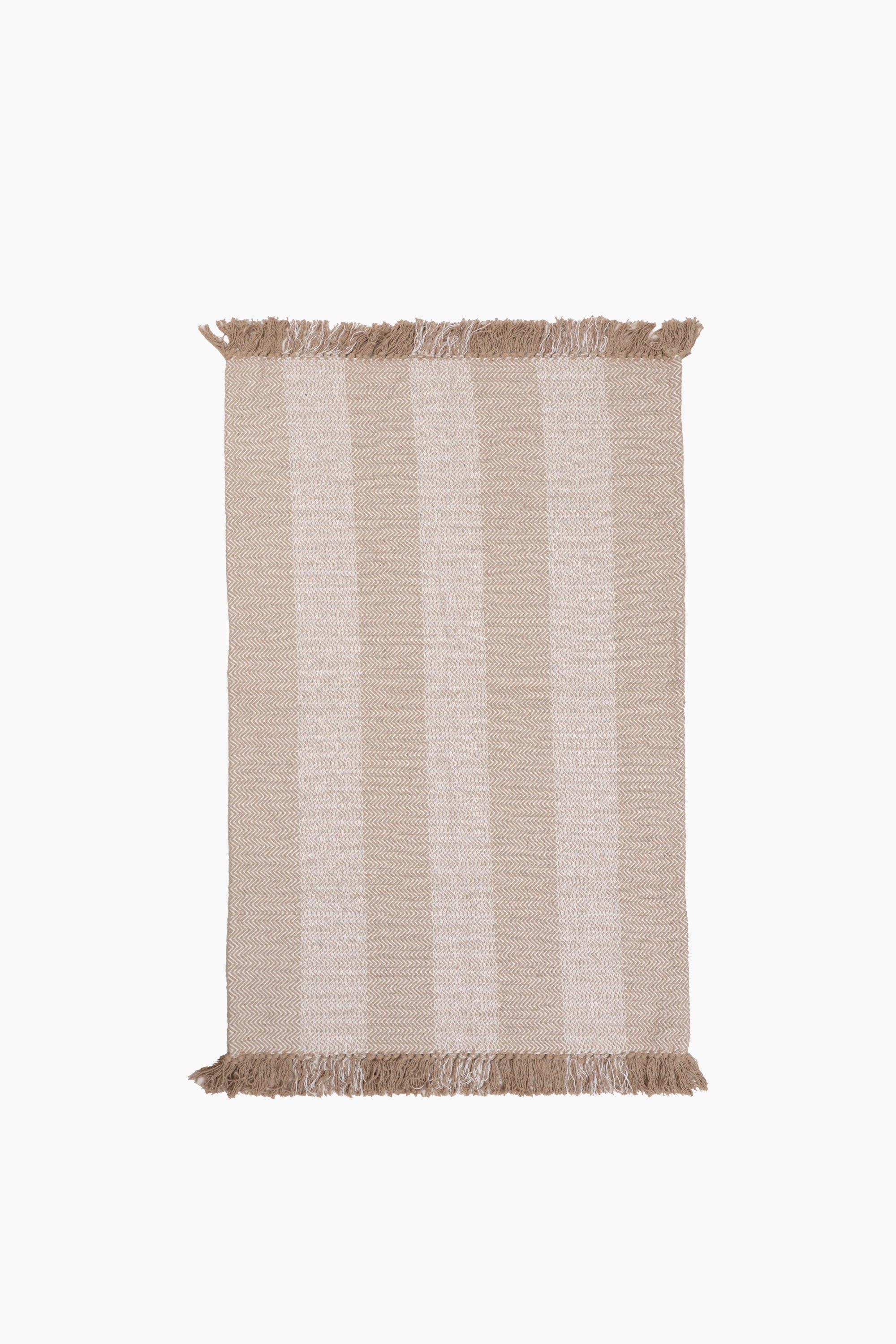 Fernando Cotton Stripe Tassel Rug, 50x80cm