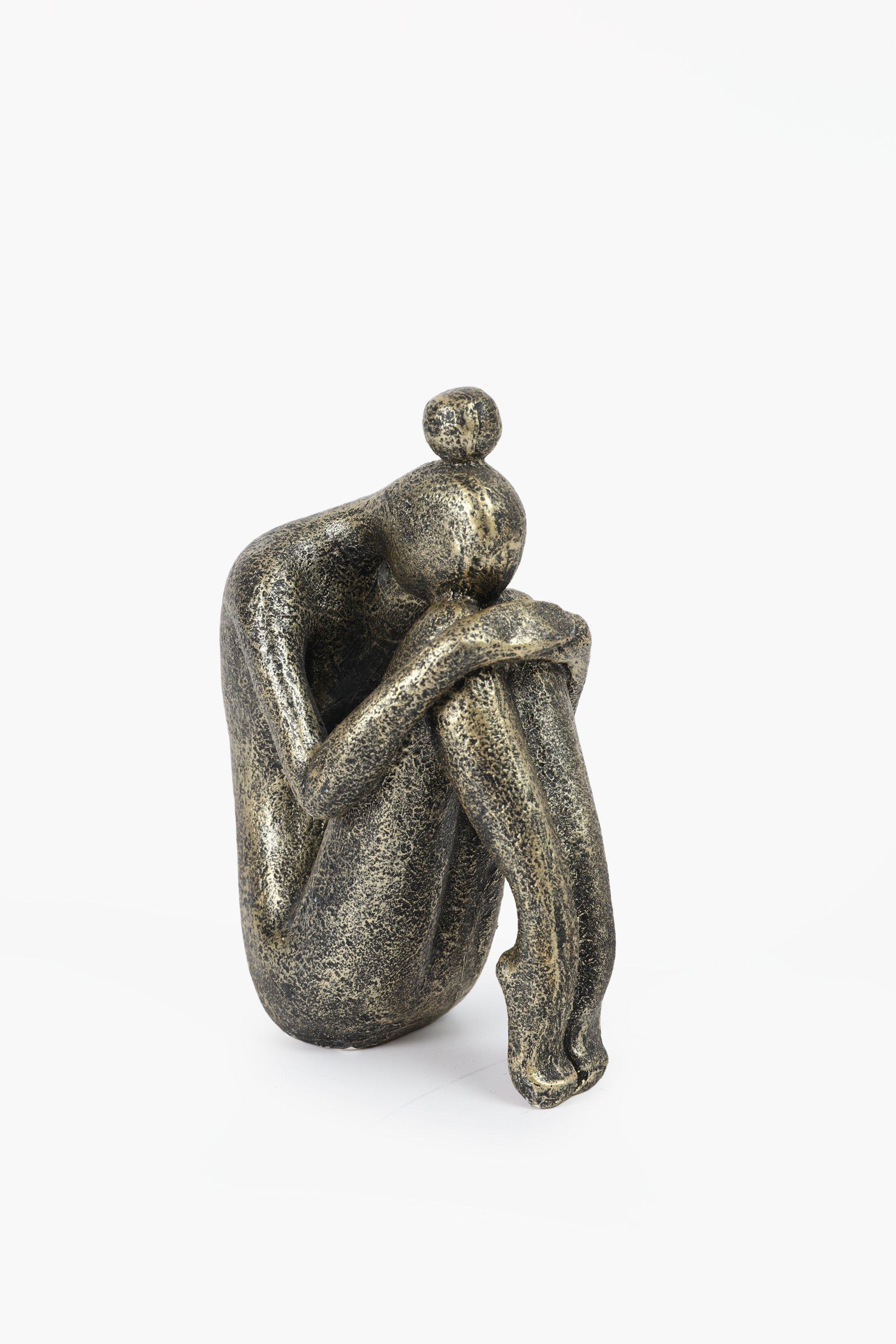 Leaning Metal Lady Statue, 9x15.5cm