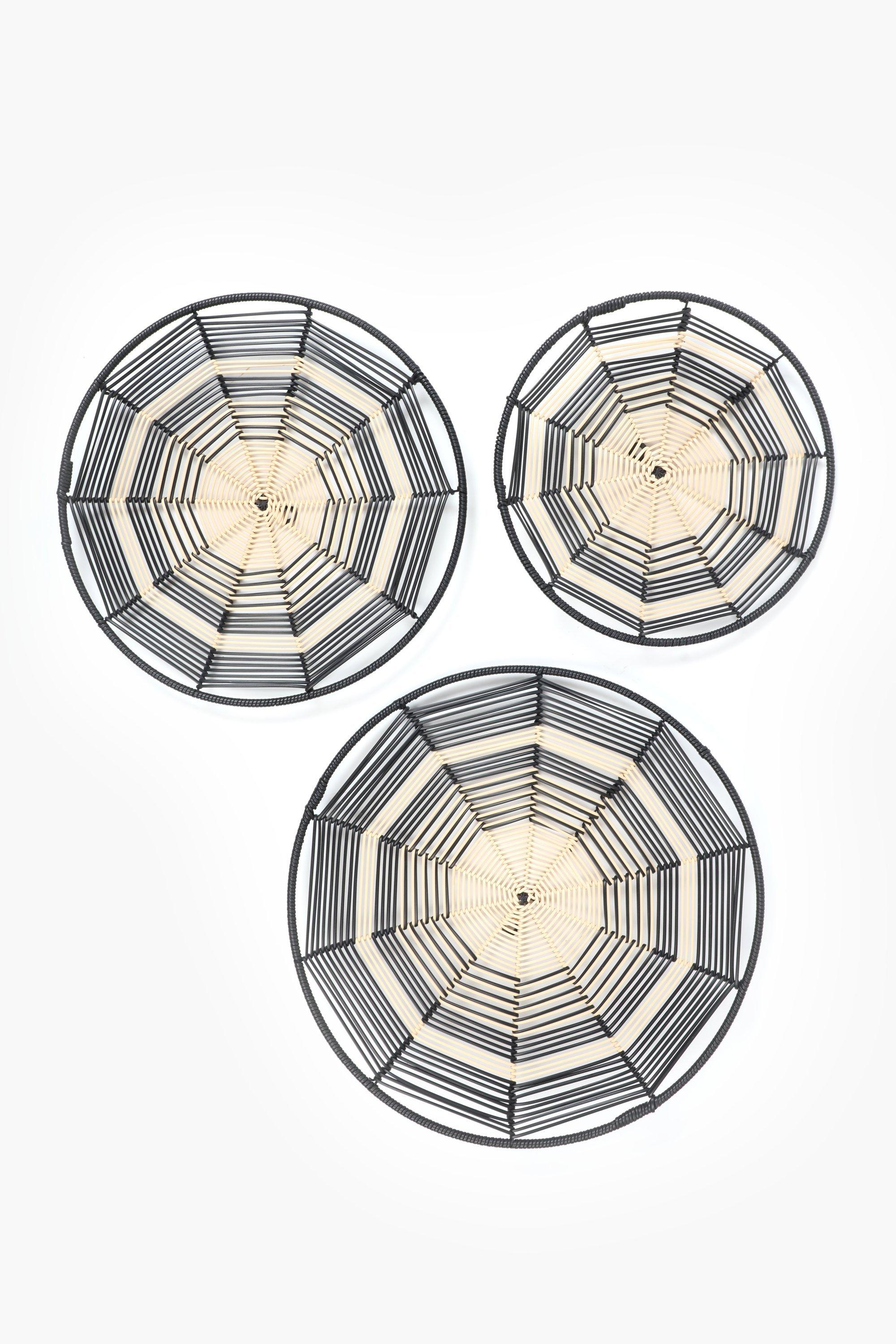 Set Of 3 Dimensional Woven Circles