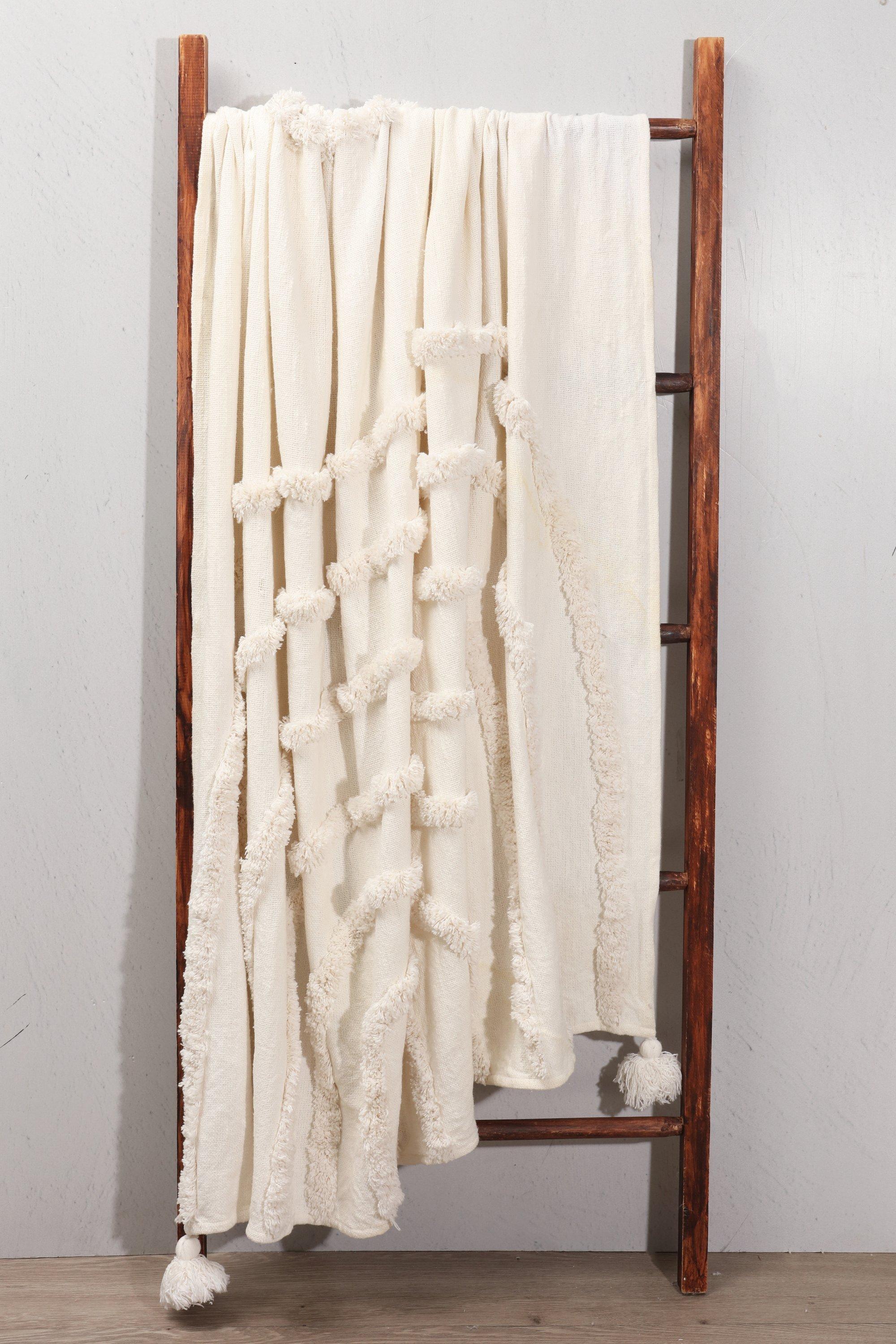Tufted Cotton Throw, 180x200cm