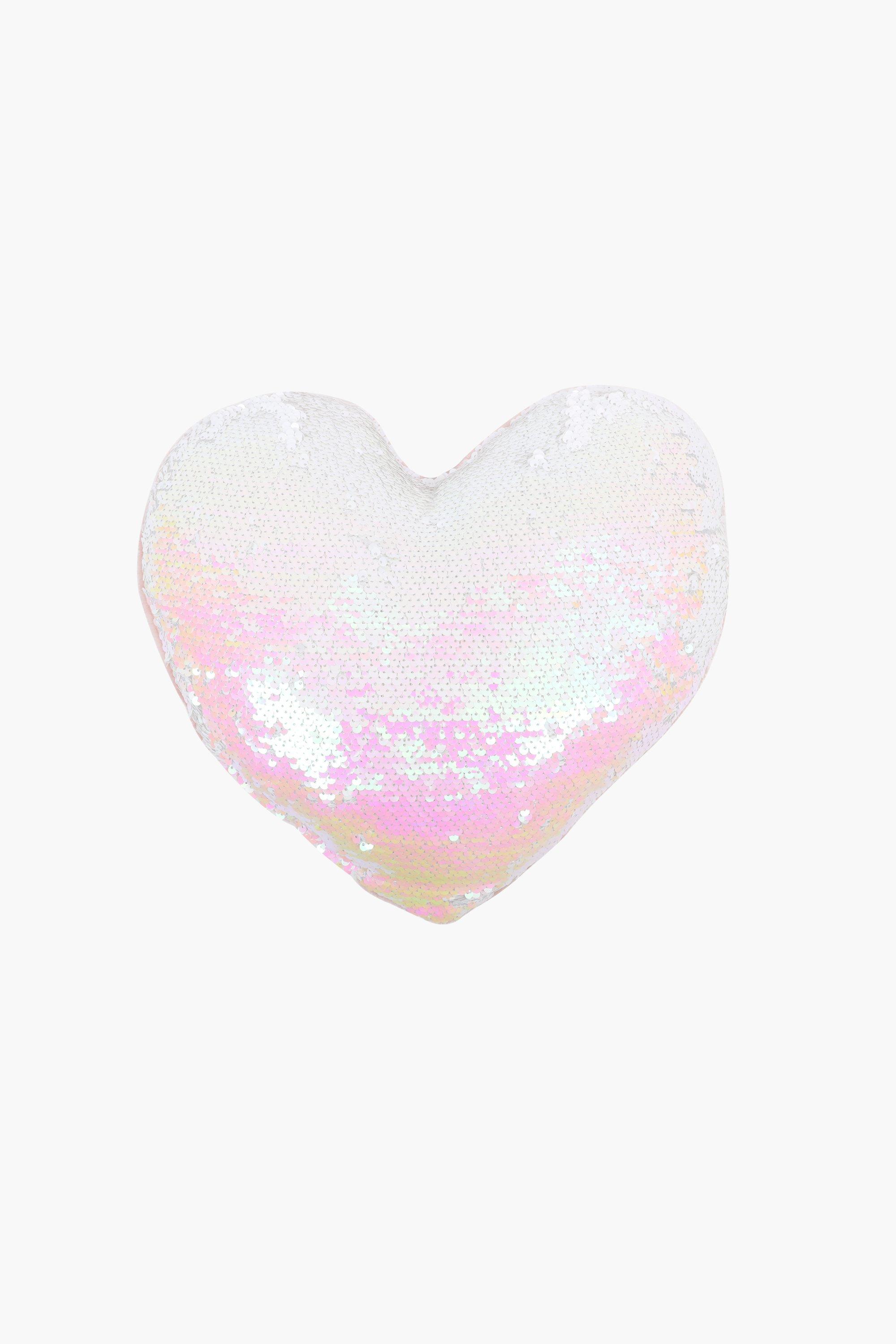 Shaped Sequin Heart Cushion,35x30cm