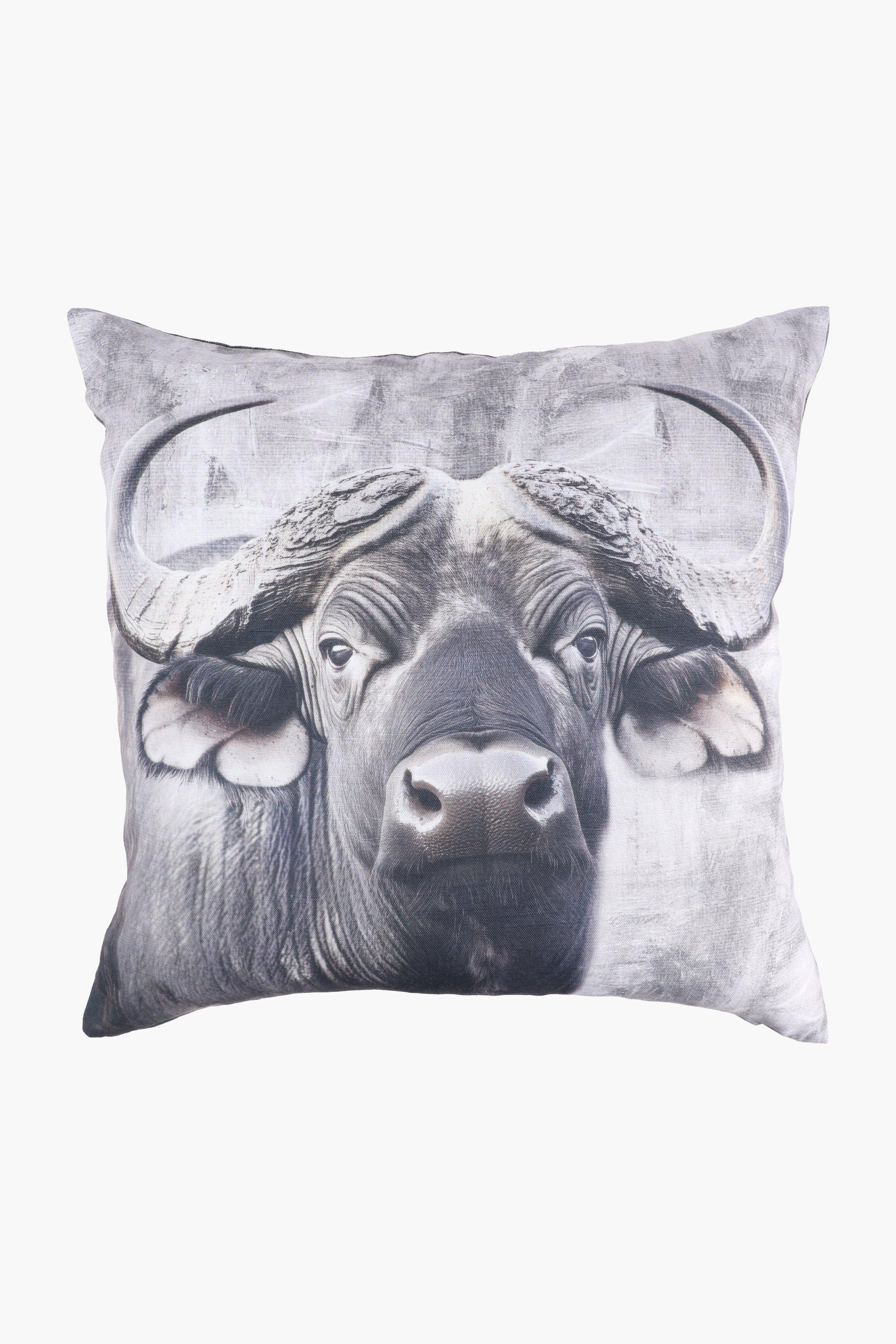 Polycotton Printed Baffalo Scatter Cushion, 50x50cm