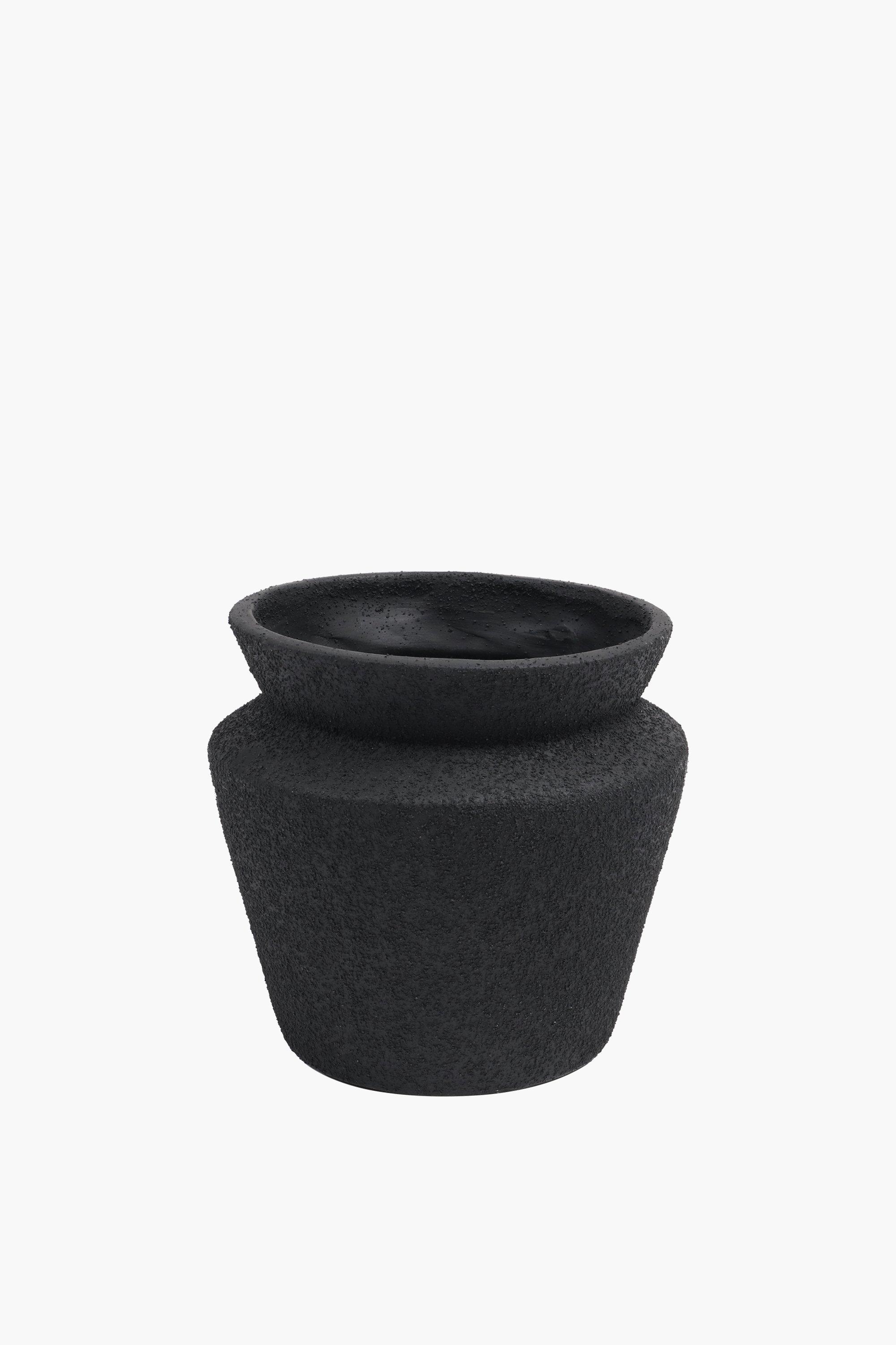 Textured Ash Ceramic Planter, 13x15cm