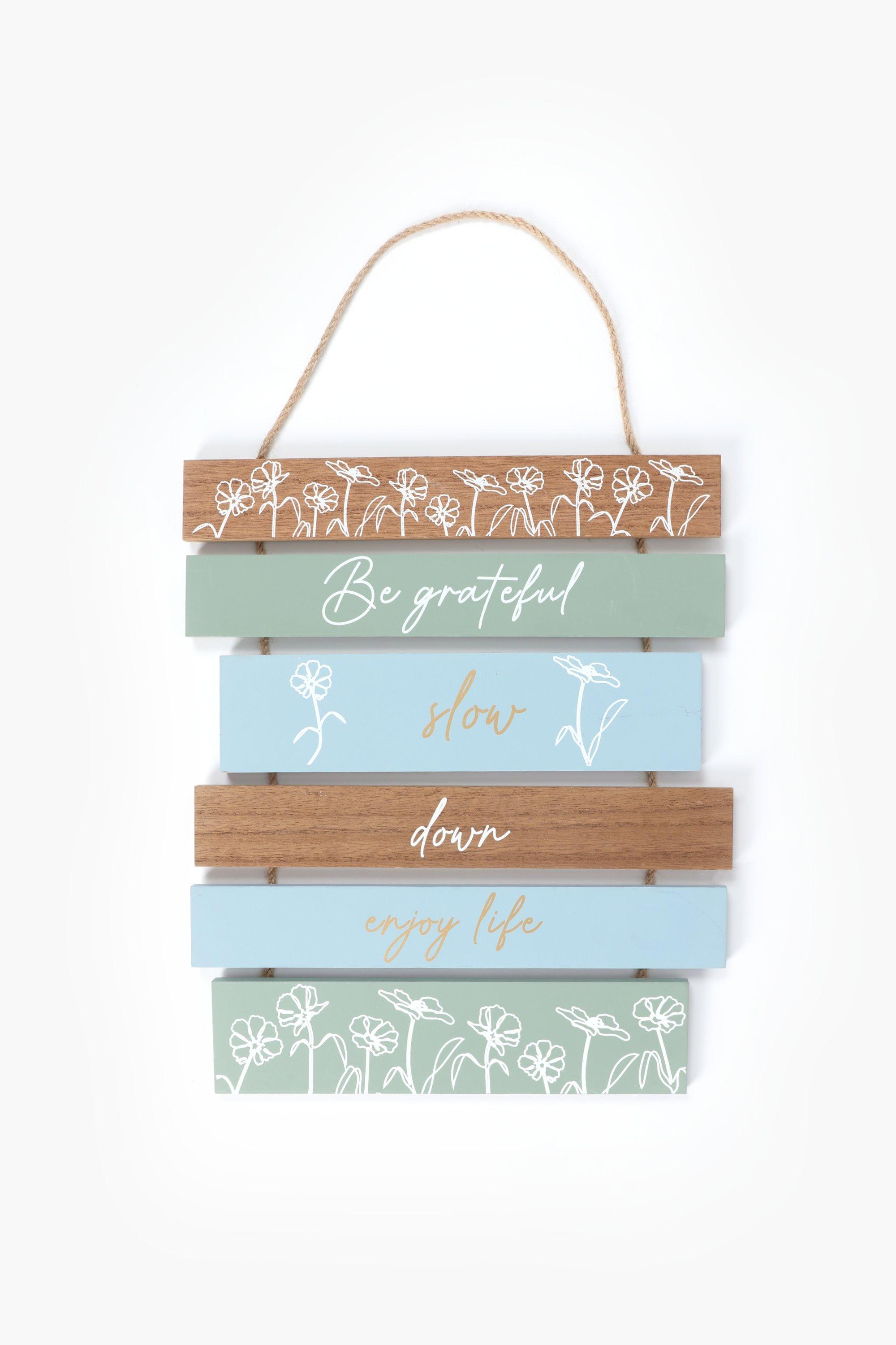 Slow Down Slat Sign, 20x50cm