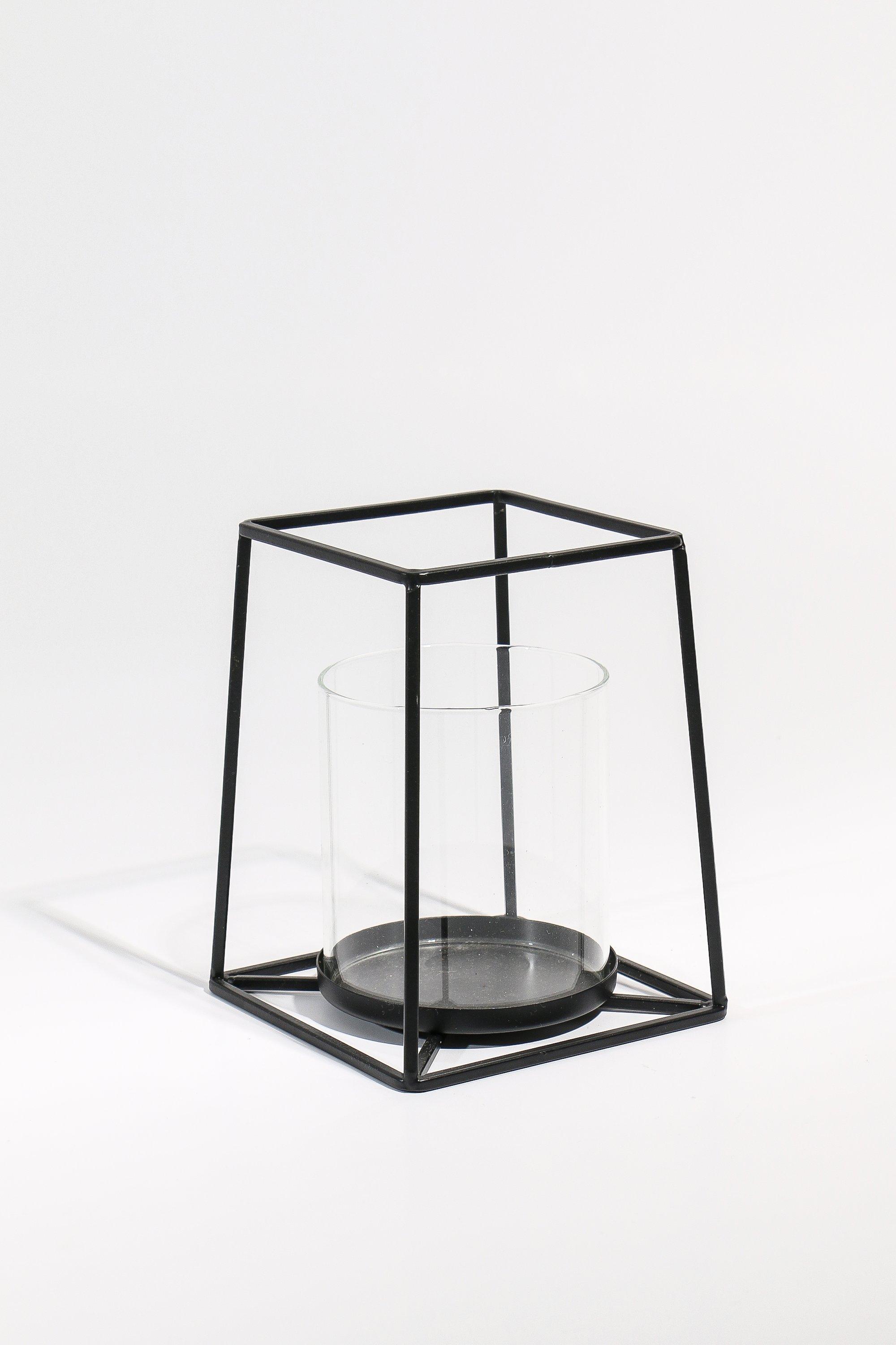 Metal Prism Candle Holder, 12x15cm