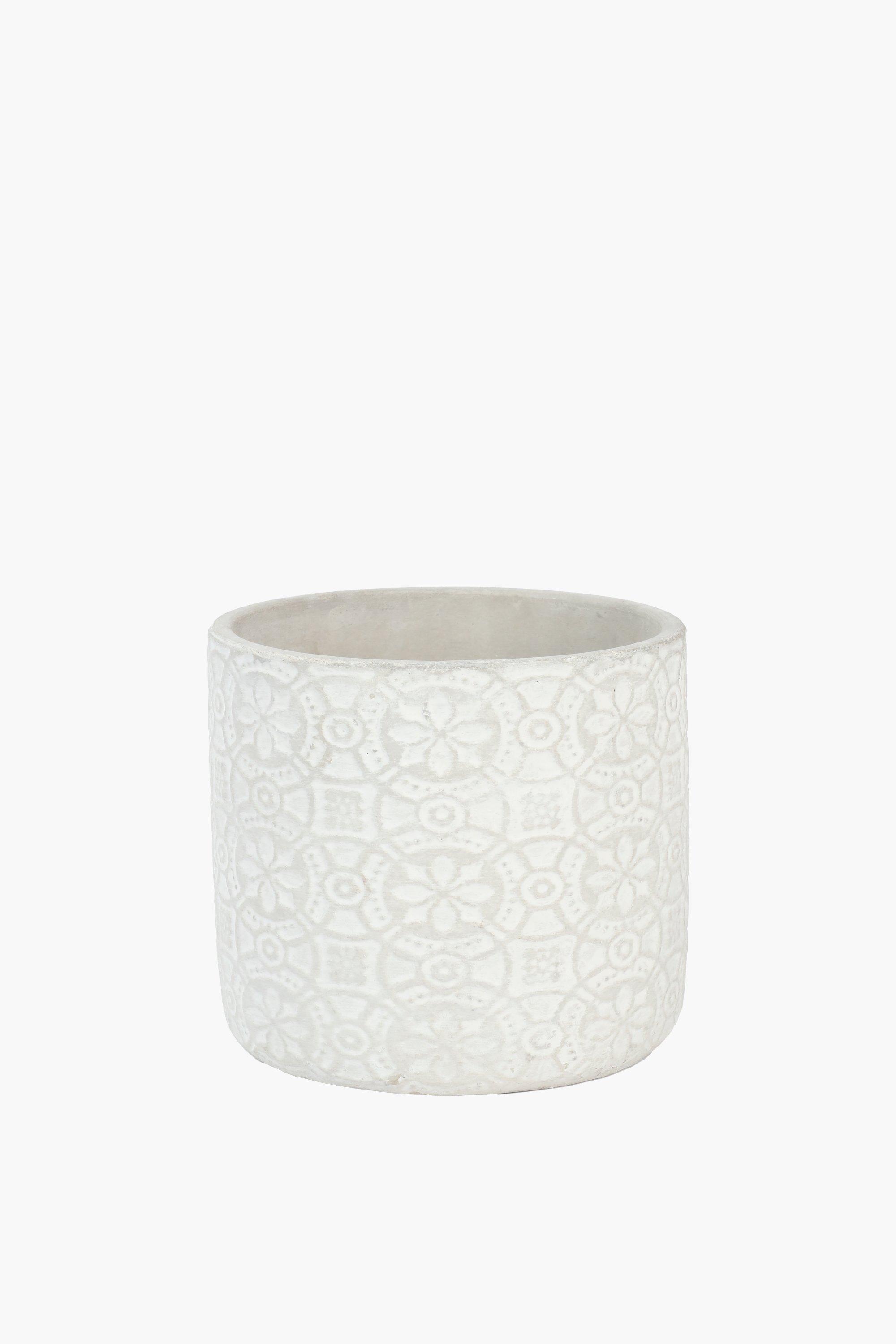 Cement Floral Planter, 18cm