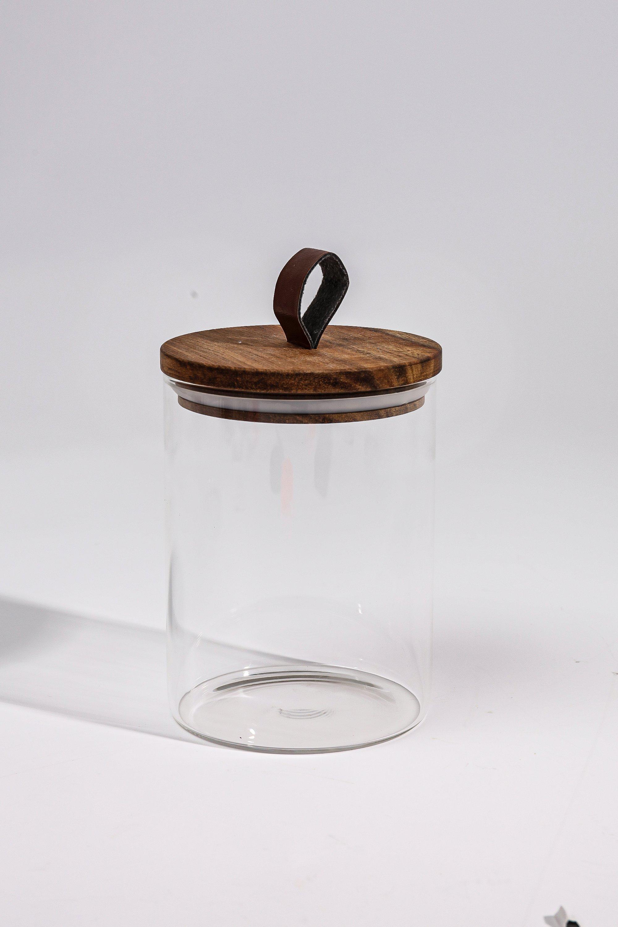 Pu Tab Glass Canister, Medium