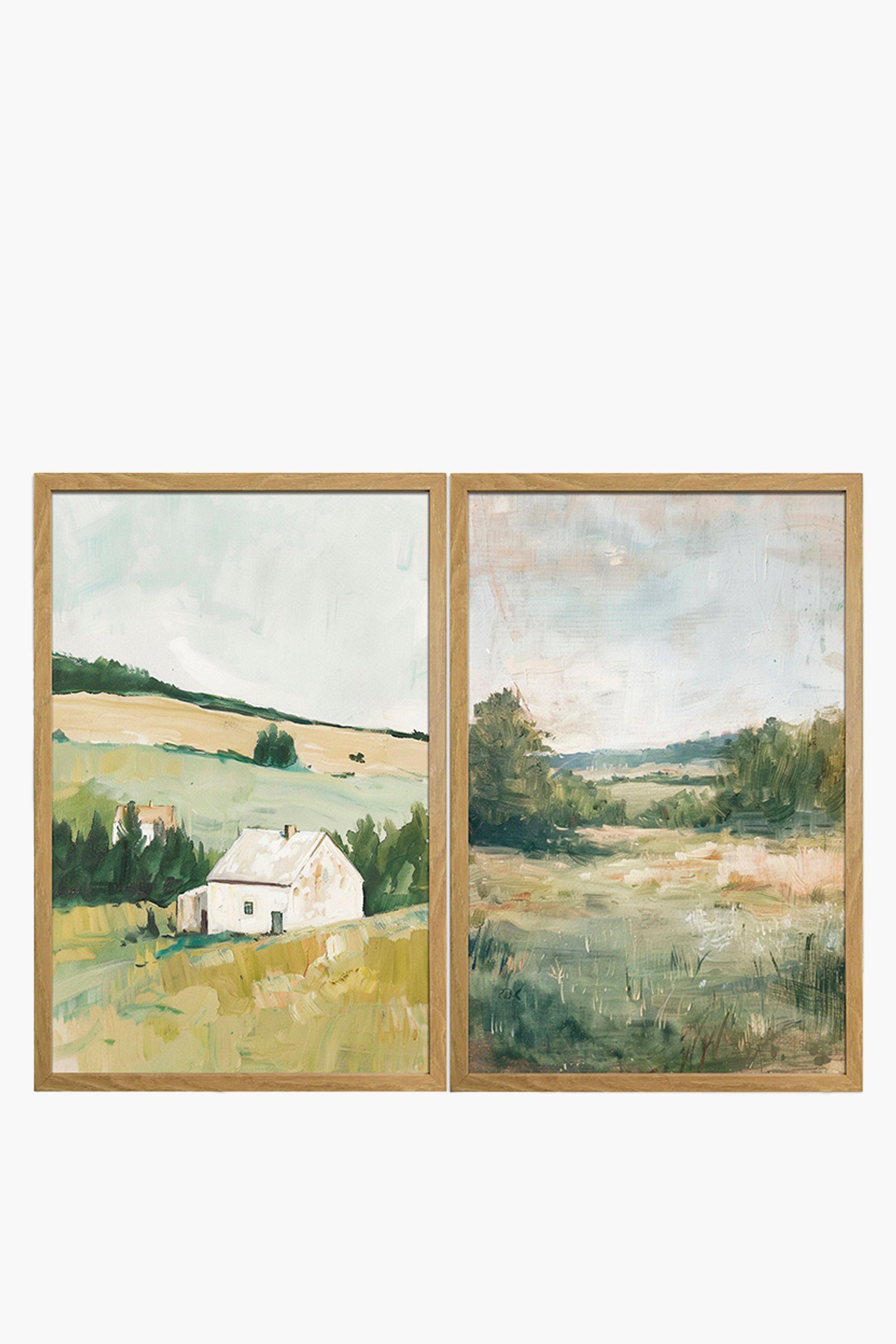 Framed 2 Pack Country Side Canvas, 40x60cm