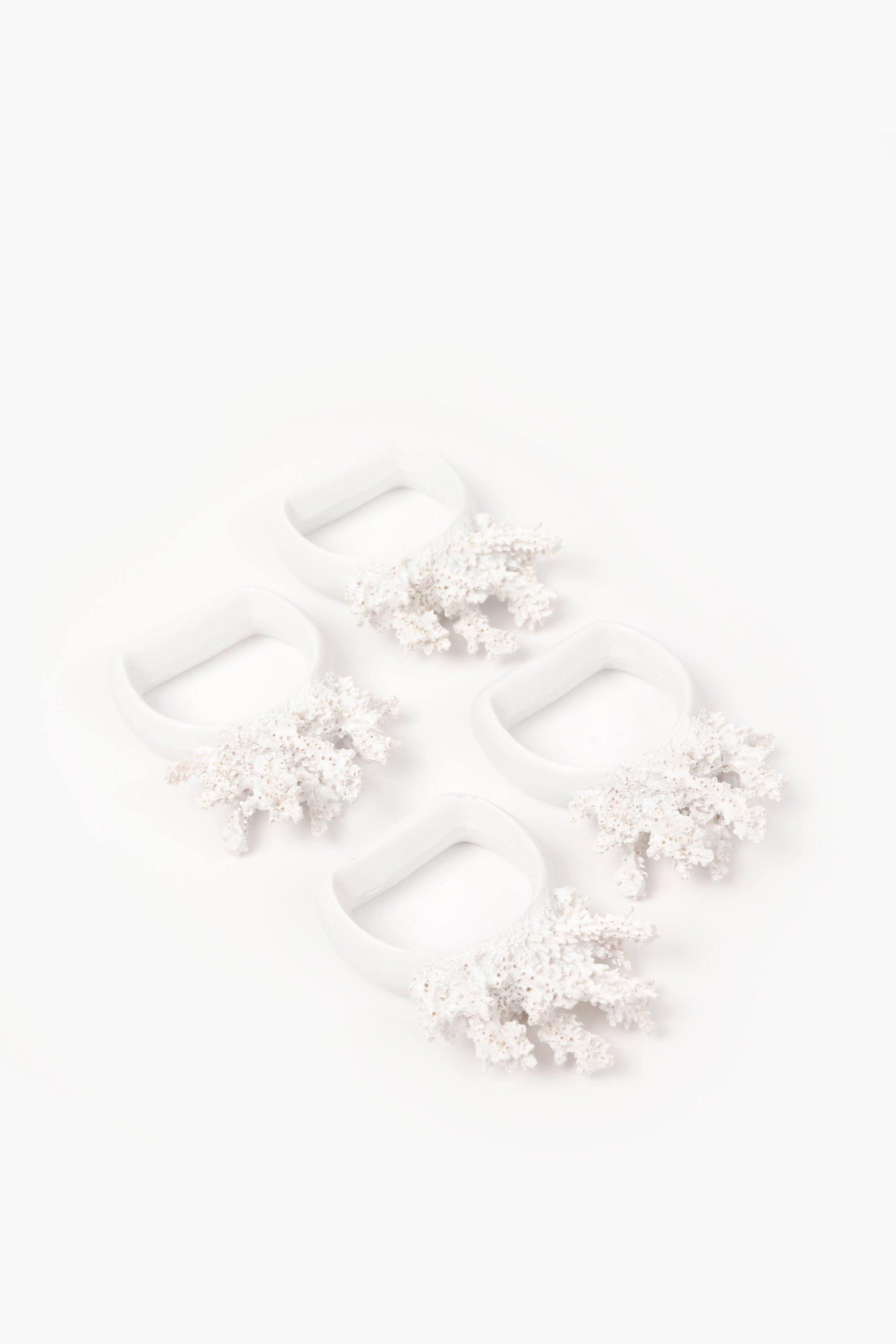 4 Pack Coral Napkin Ring Set