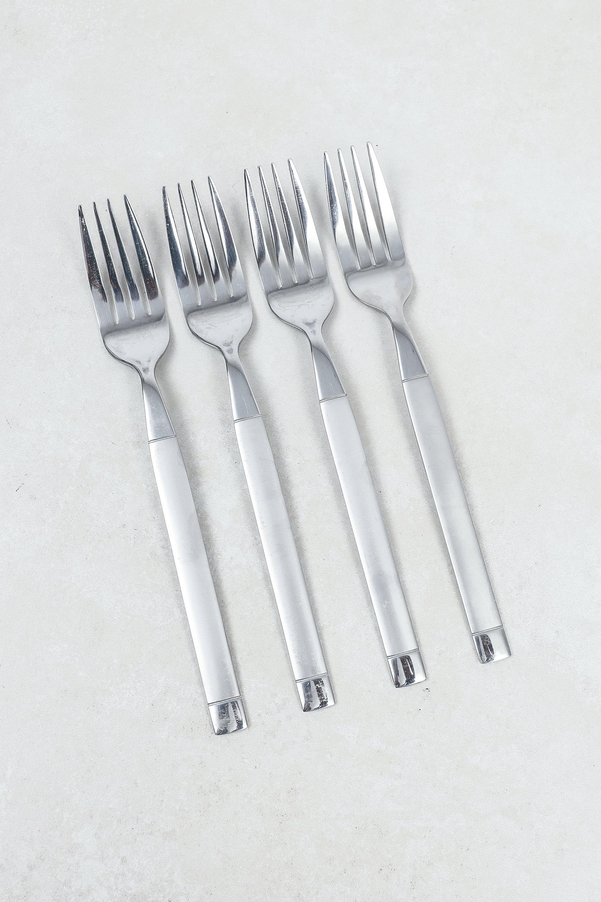 4 Pack 2 Tone Stainless Steel Fork Set