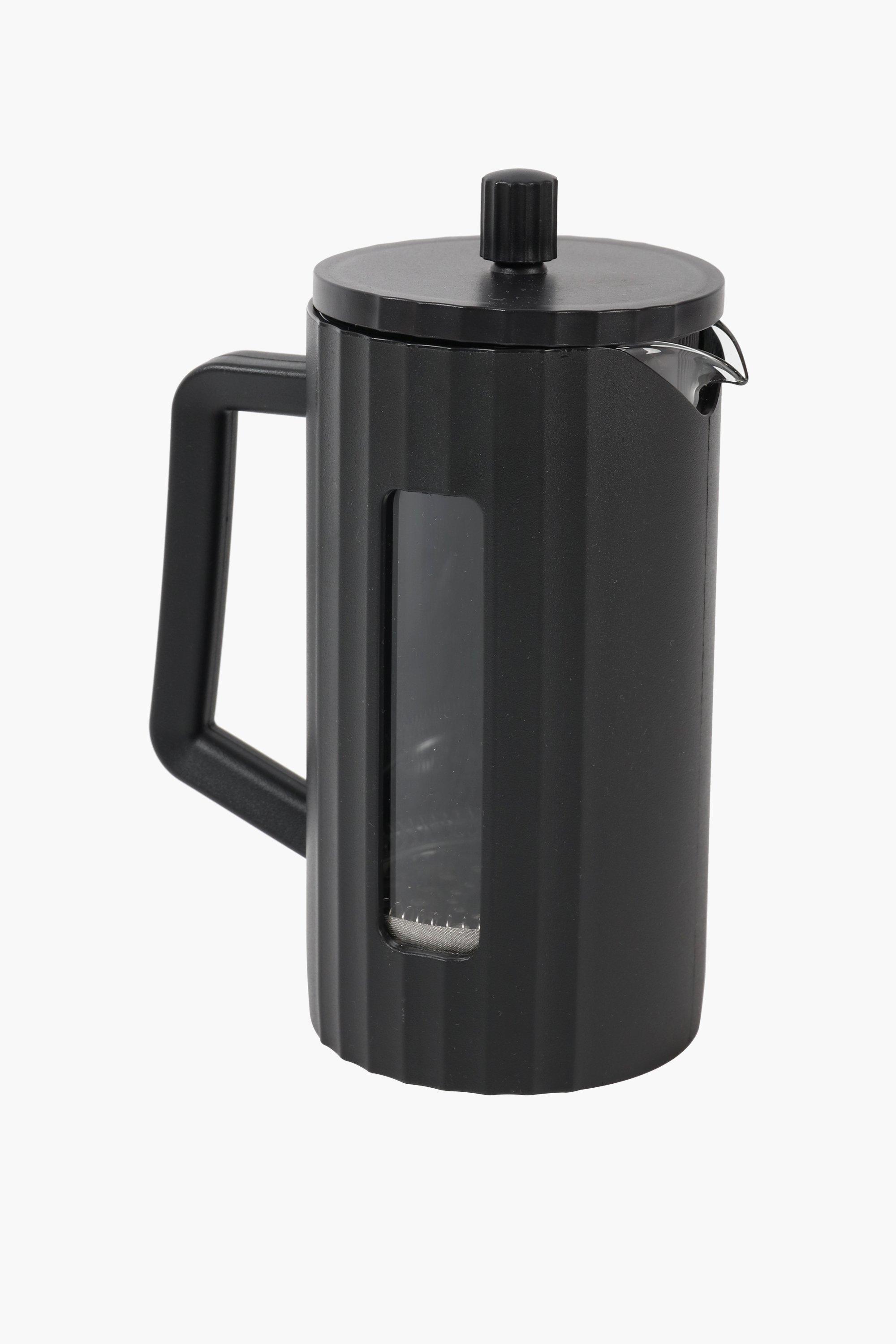 Glass Ribbed Coffee Plunger, 1l