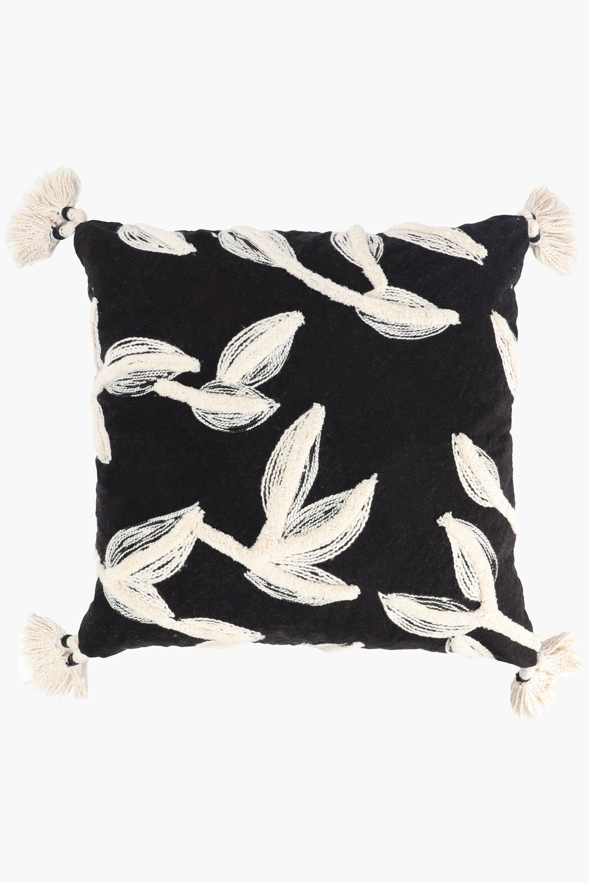 Premium Textured Linsey Leaf Feather Filled Scatter Cushion, 60x60cm