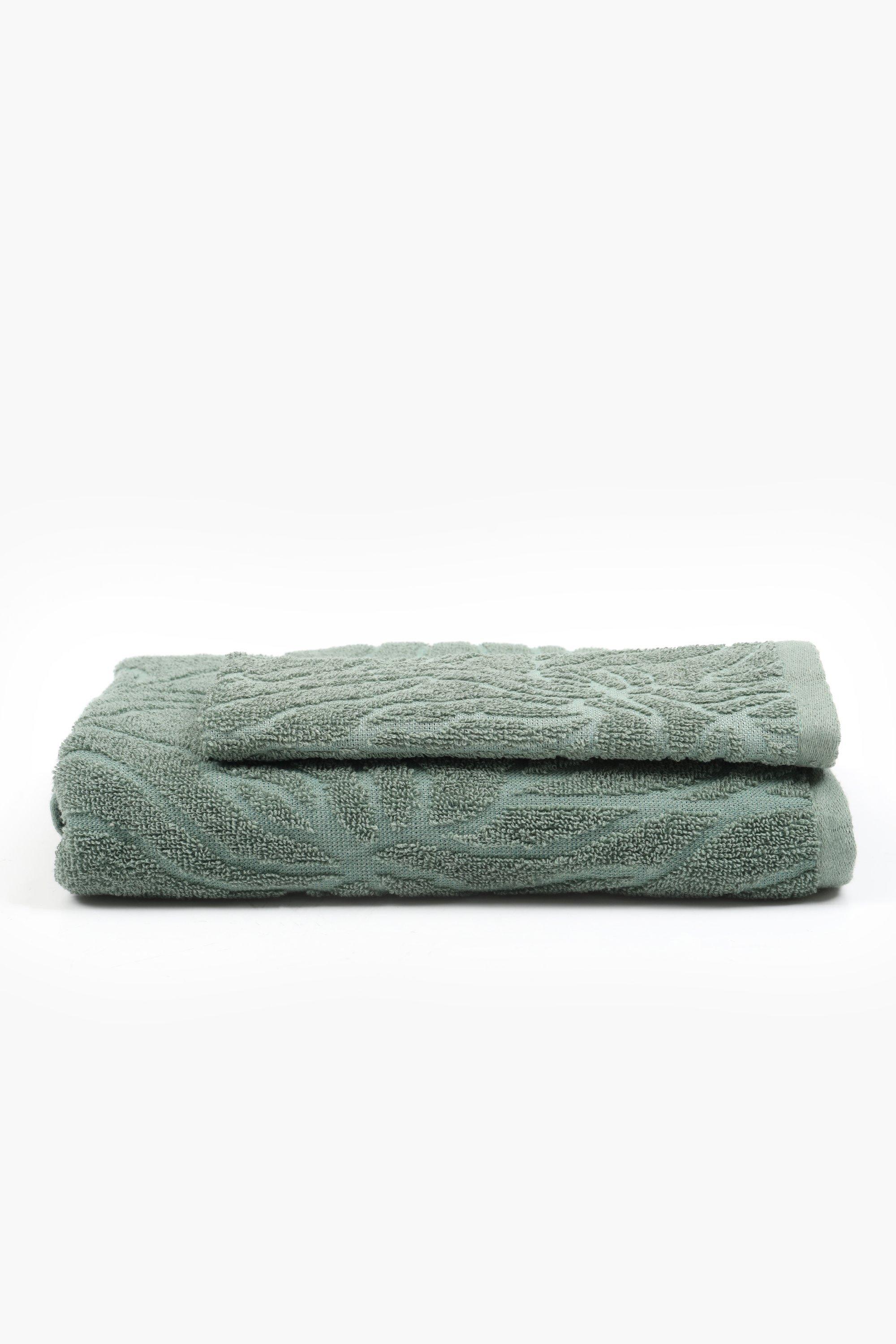 2 Pack Terry Jacquard Towel Set