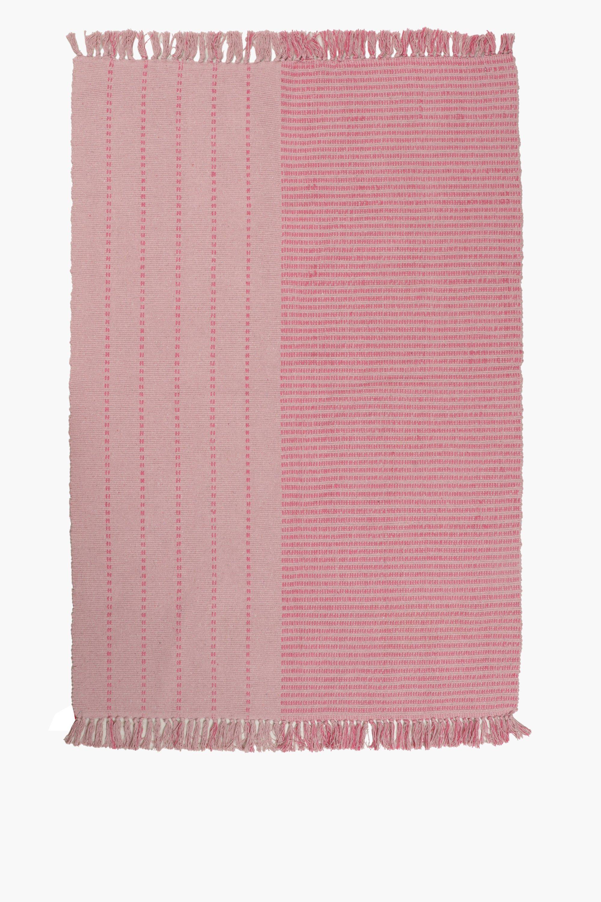 Cotton Split Stripe Tassel Rug, 120x180cm