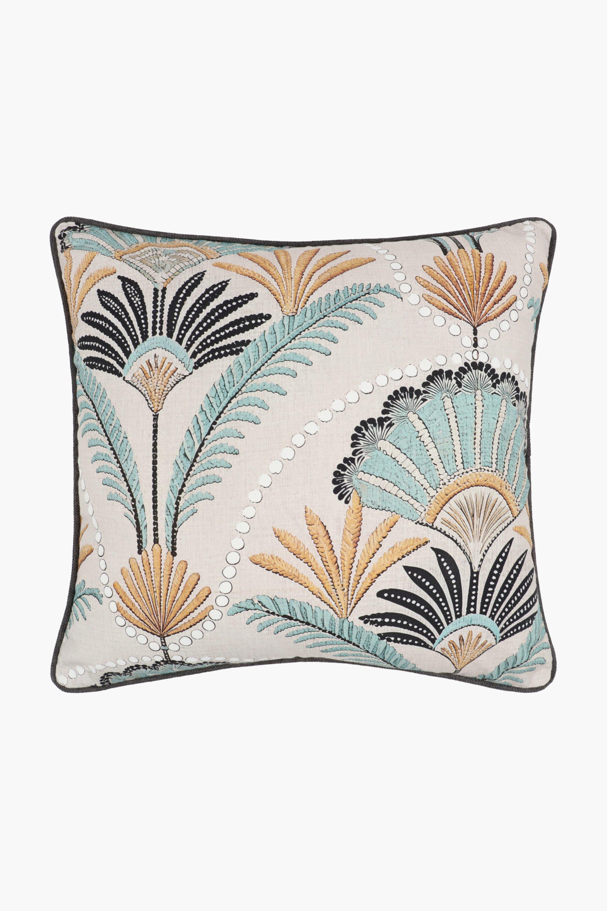 U+g Printed Cotton Flapper Feather Filled Scatter Cushion, 60x60cm