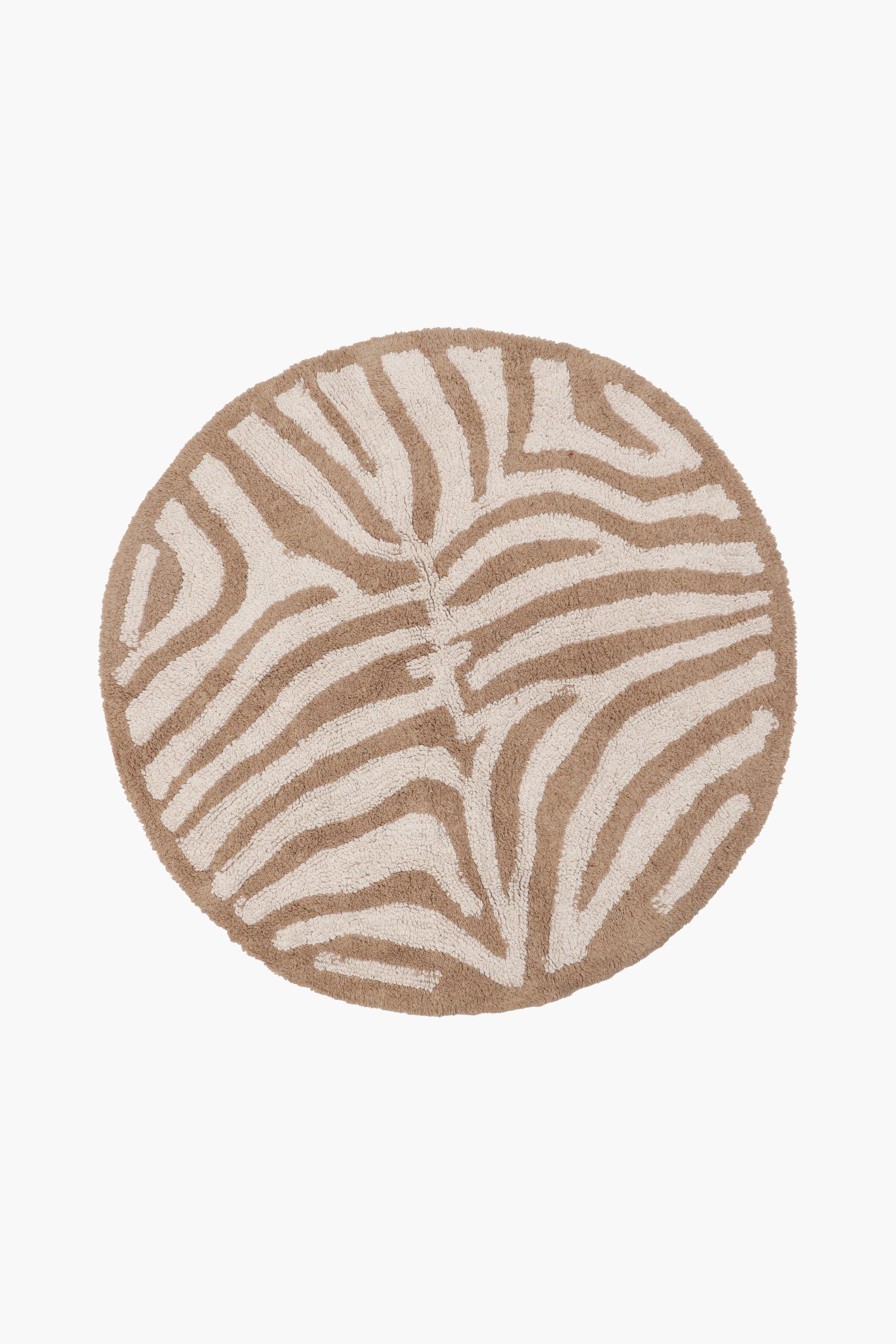 Polycotton Zebra Knot Round Rug, 90cm