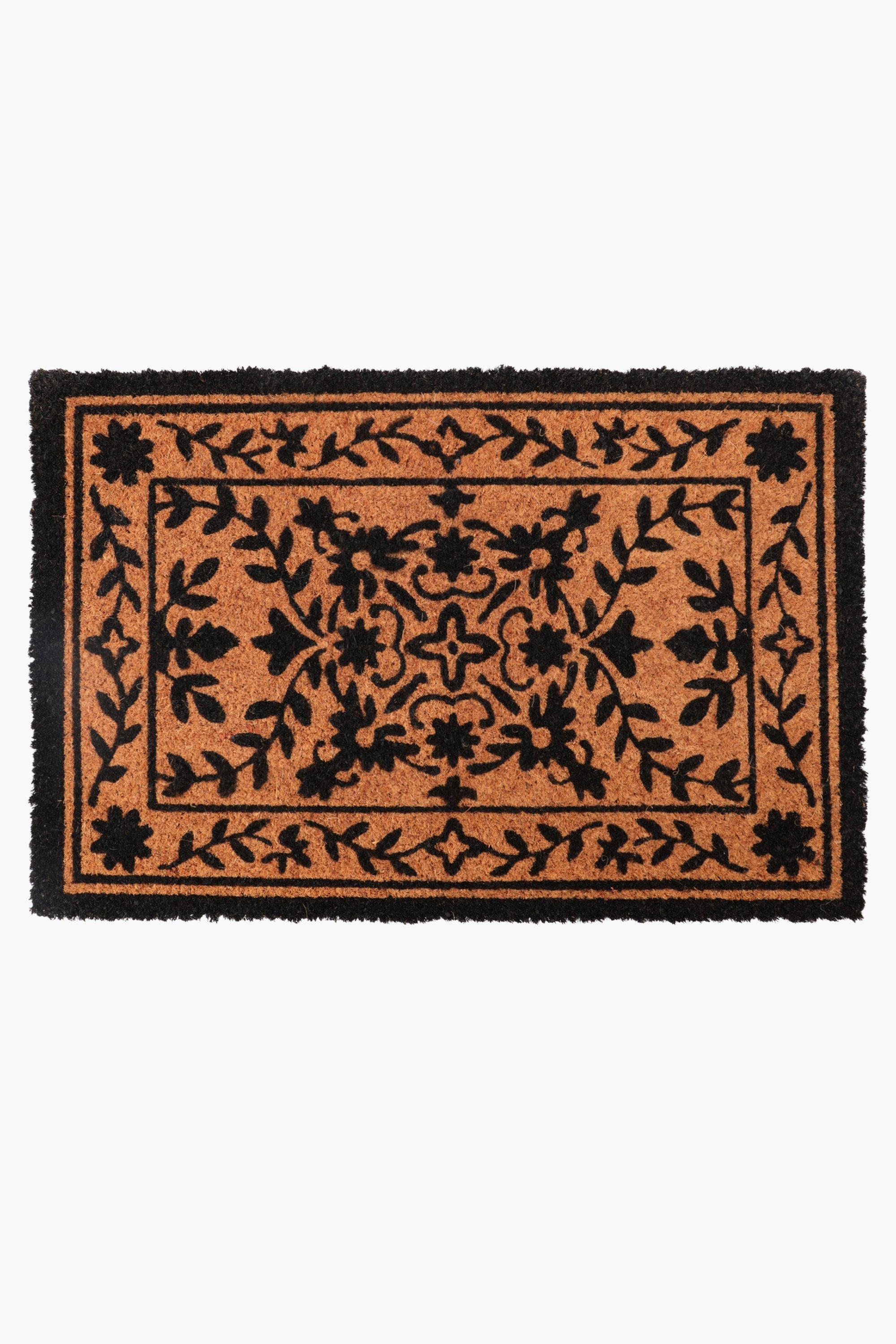 Printed Coir Floral Door Mat Small, 40x60cm