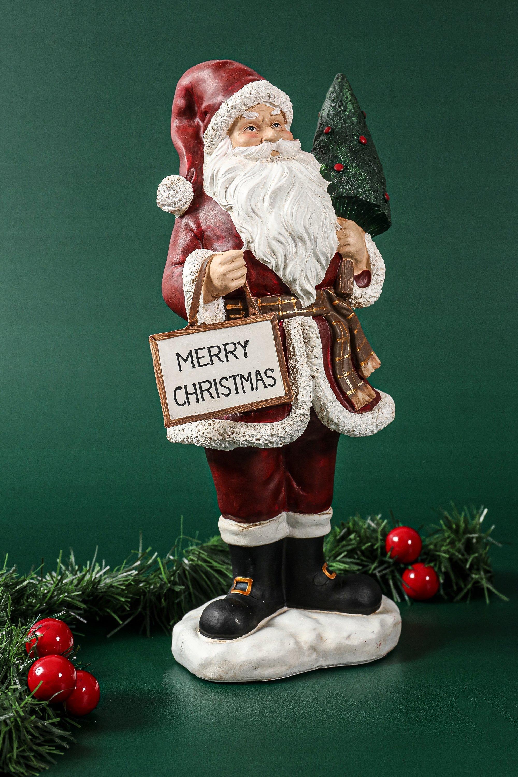 Ceramic Traditional Santa Statue, 34cm