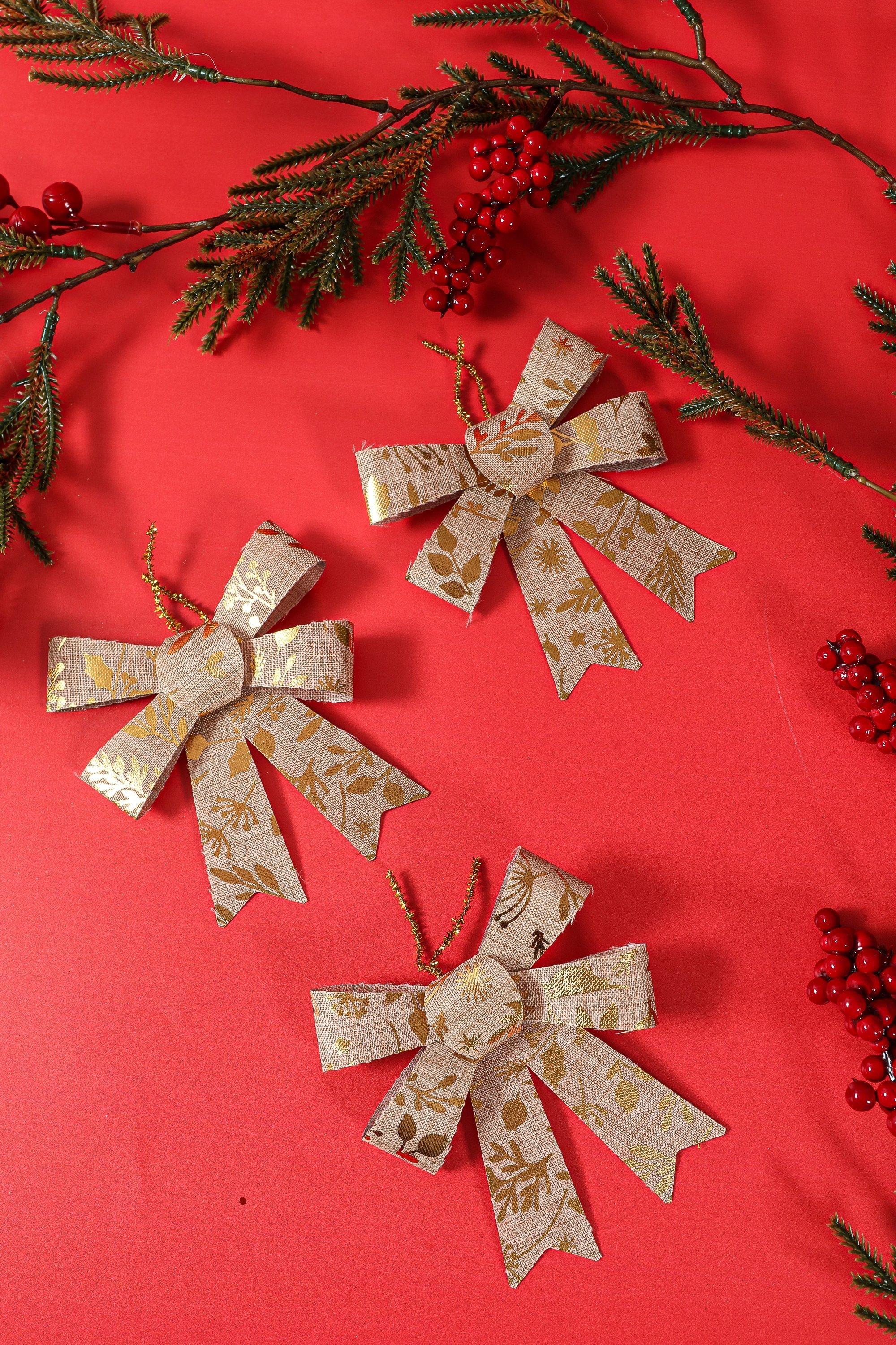 3 Pack Hanging Linen Bows