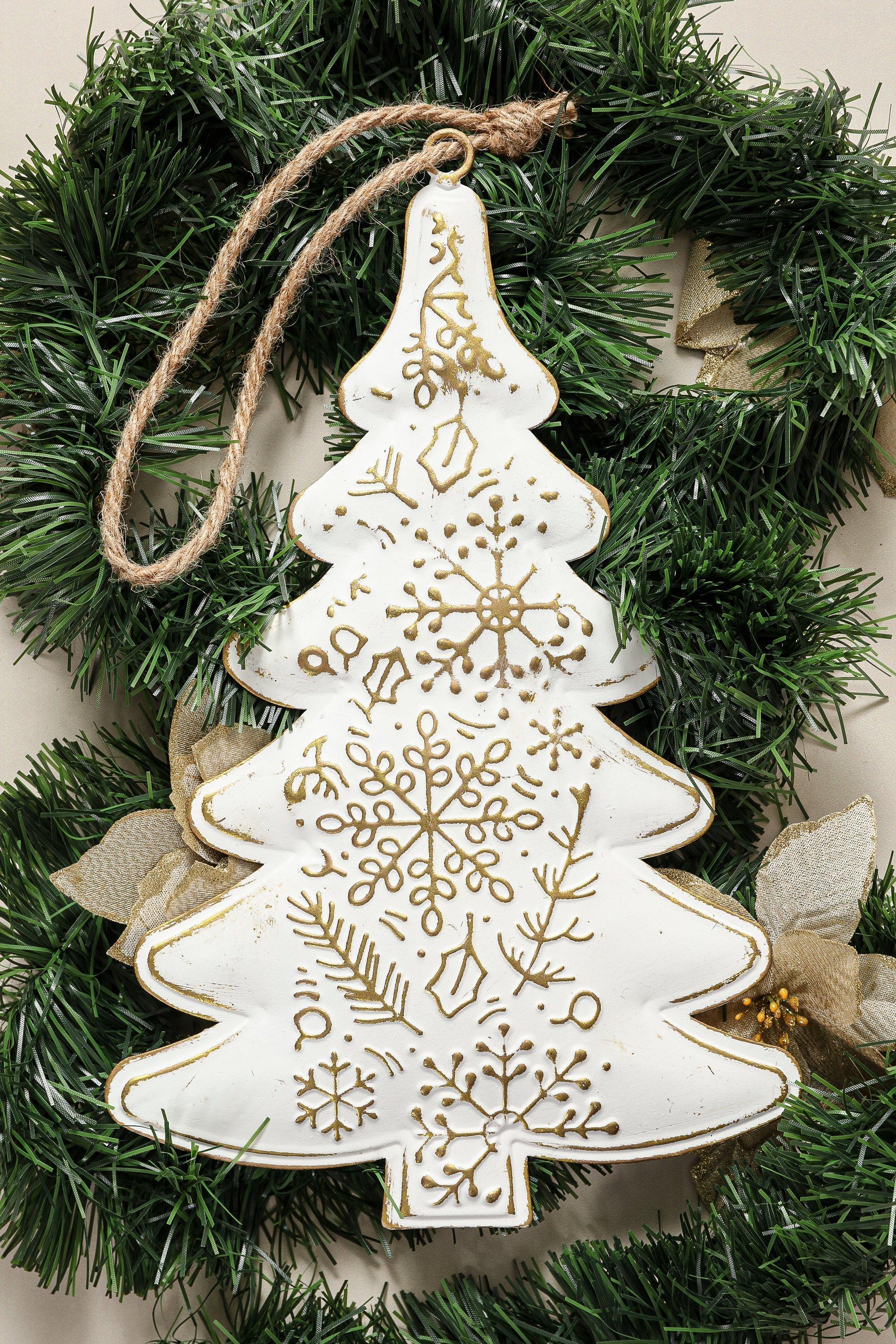 Hanging Metal Embossed Tree, 33cm
