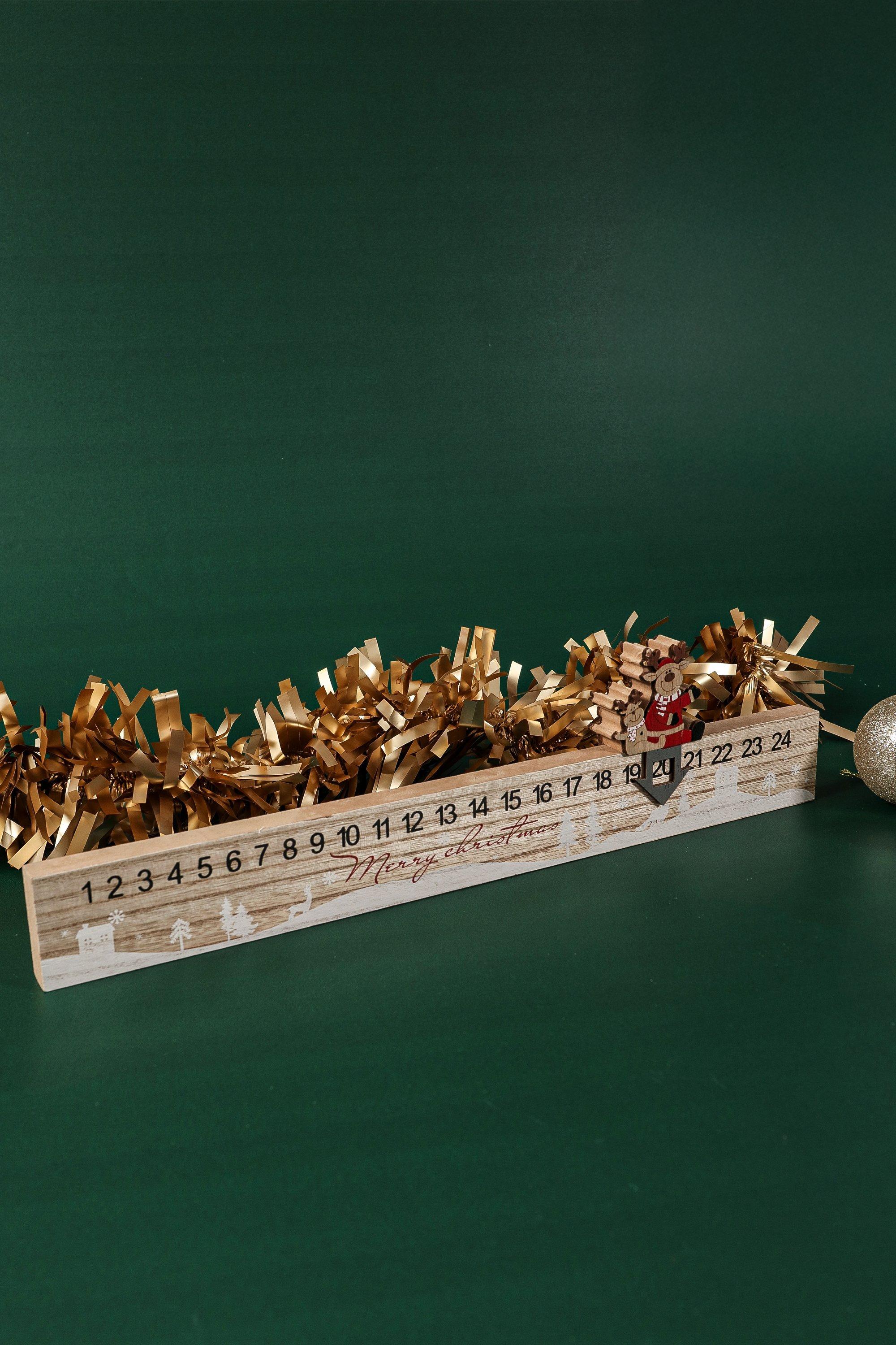 Reindeer Advent Slide, 40x9cm